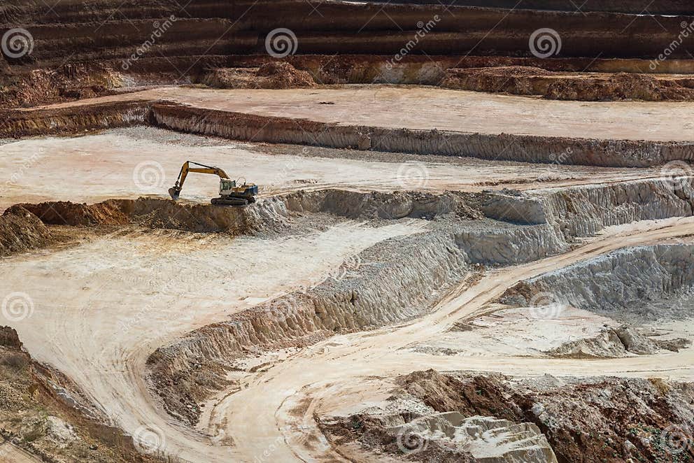 Open Quarry for the Extraction of Kaolin Stock Image - Image of holes ...