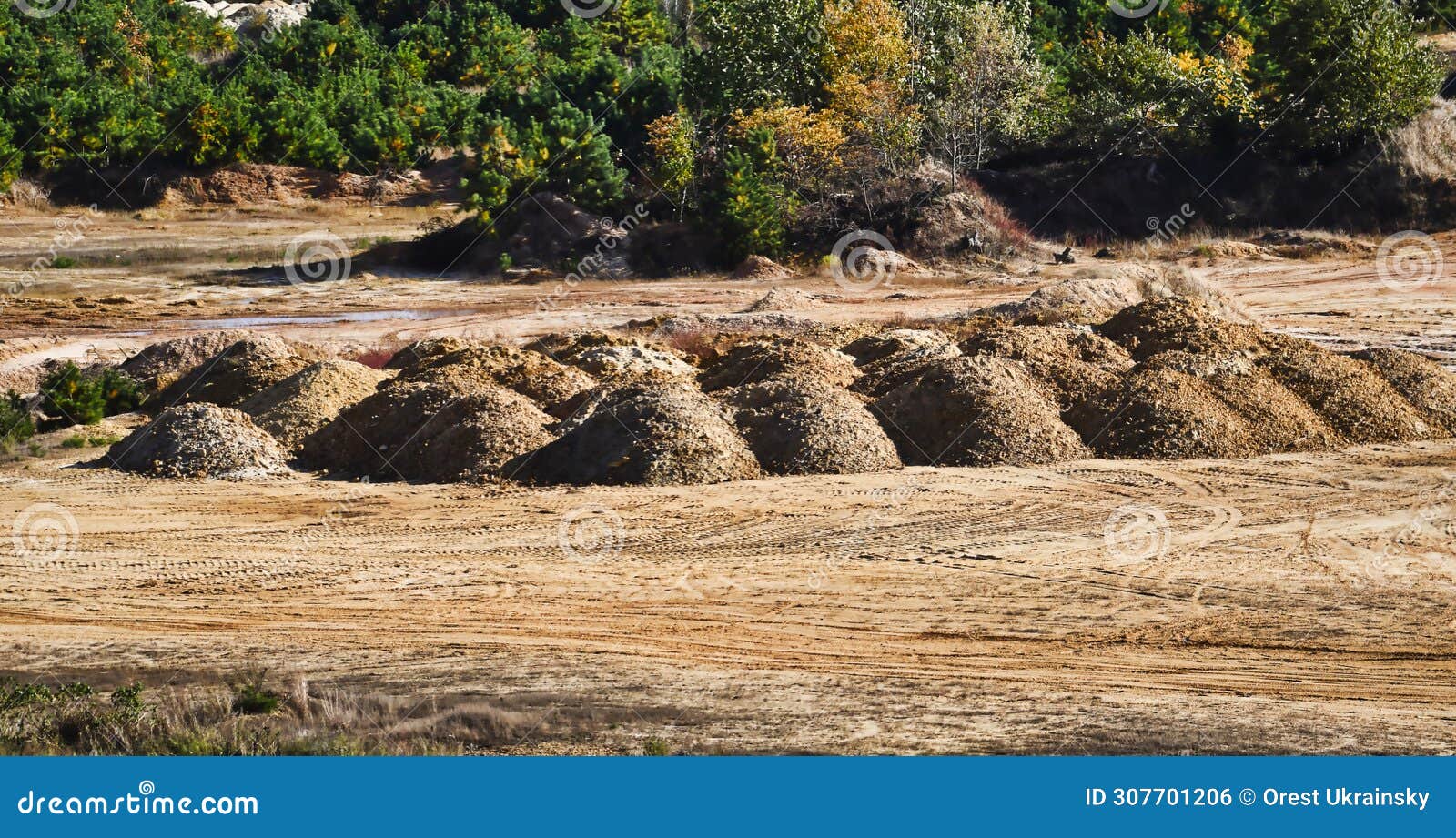 Open Quarry with Odd Shaped Mounds Stock Photo - Image of horizon ...
