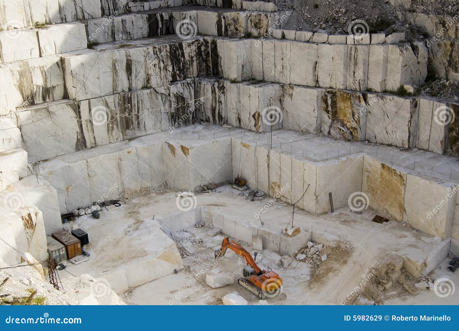 A Quarry Of White Marble. The Precious White Marble Has Been Extracted ...