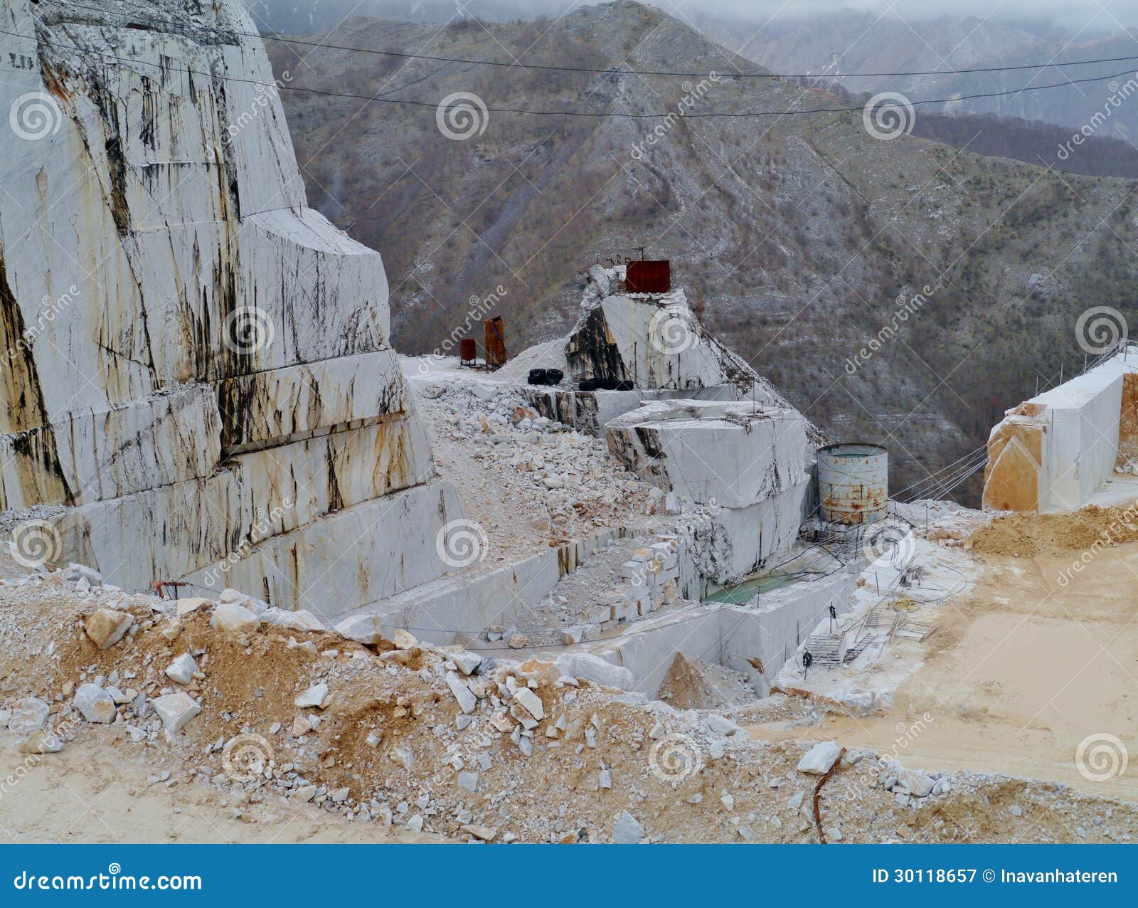 An Open Marble Pit Mine in Carrara Stock Image - Image of blocks ...