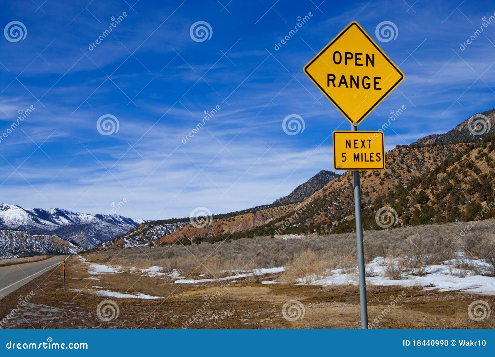 Open Range Sign stock photo. Image of blue, roadside - 18440990