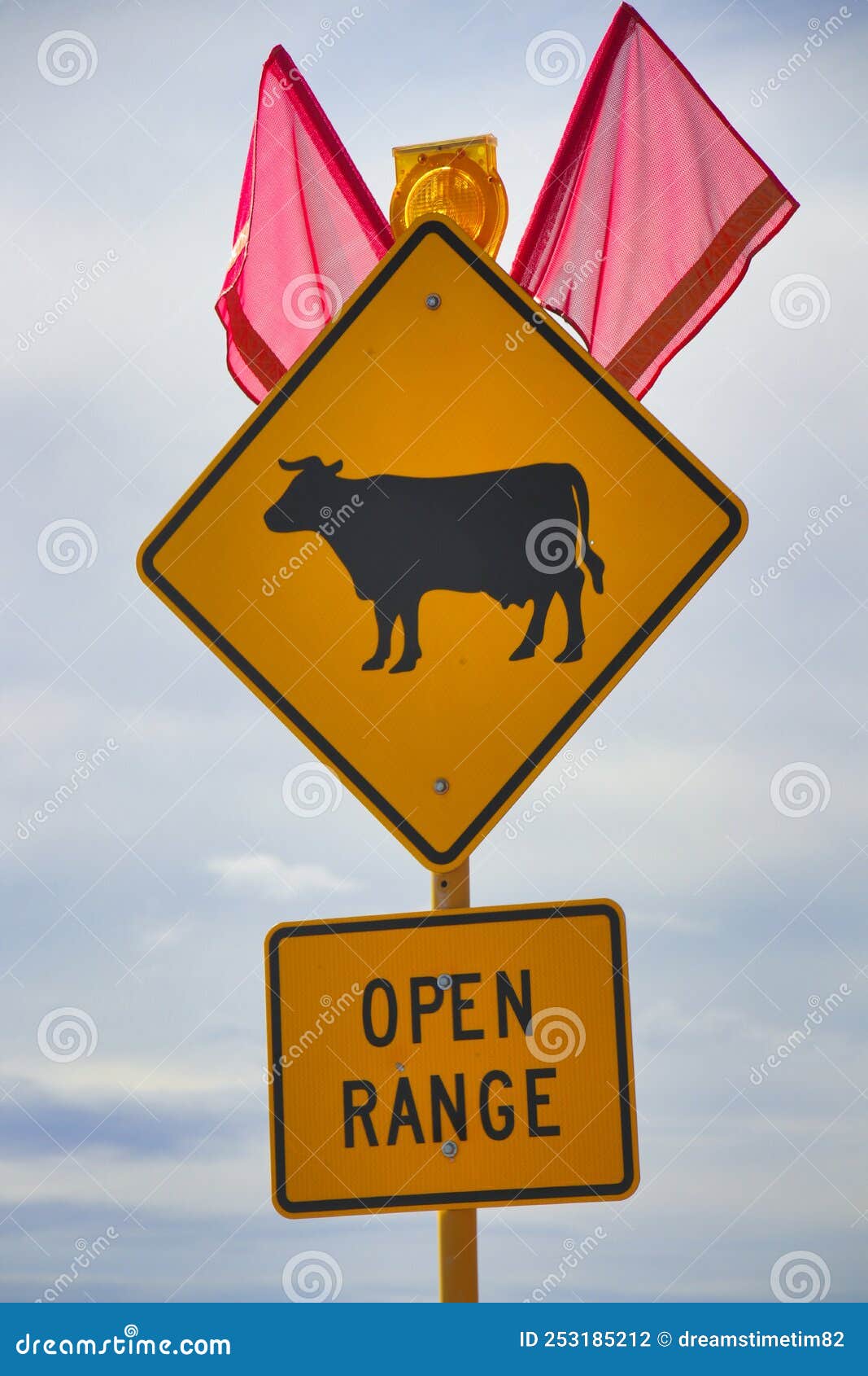 A Open Range Sign - West of the USA Stock Photo - Image of crossing ...