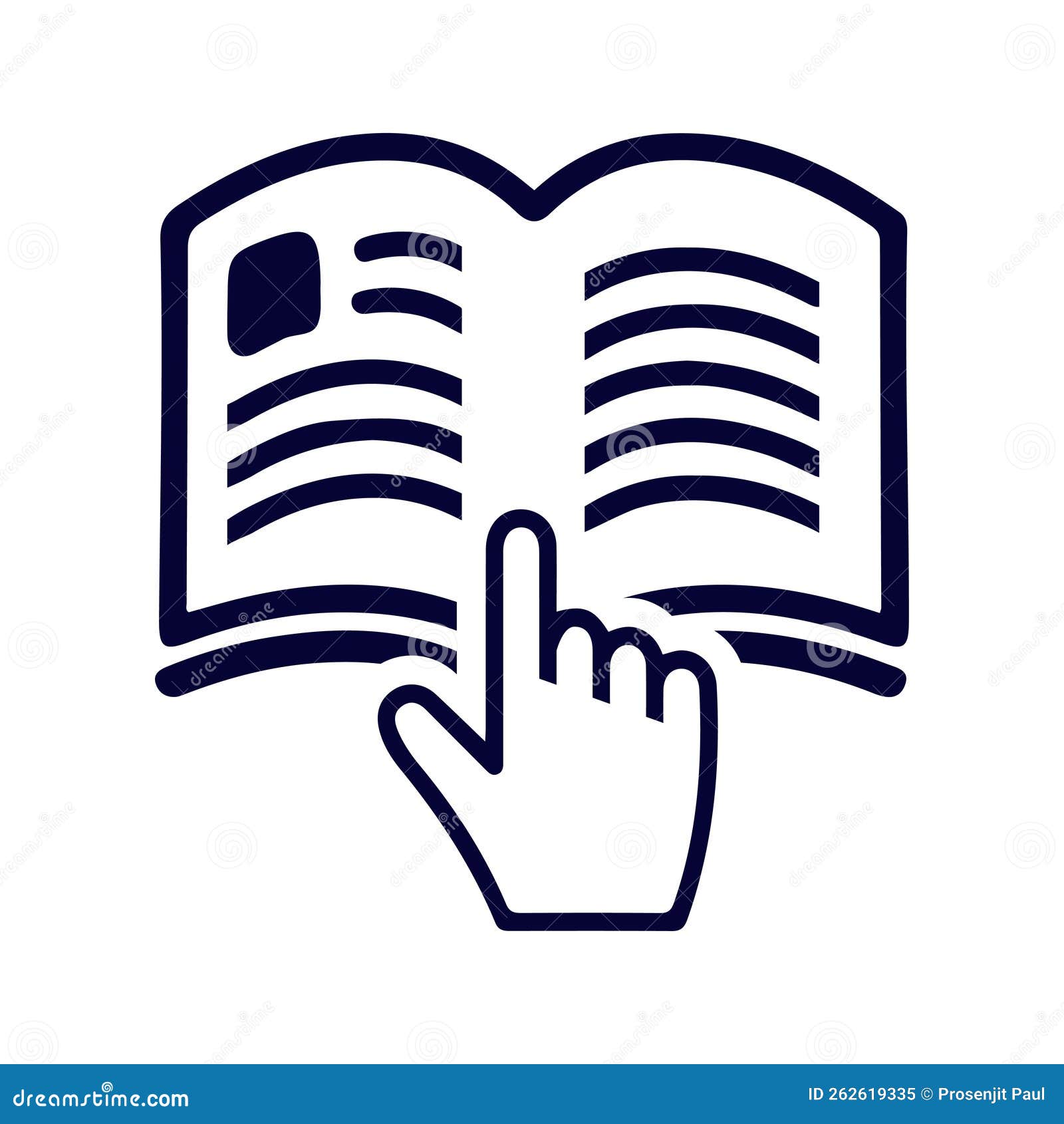 Open reading book icon stock vector. Illustration of university - 262619335