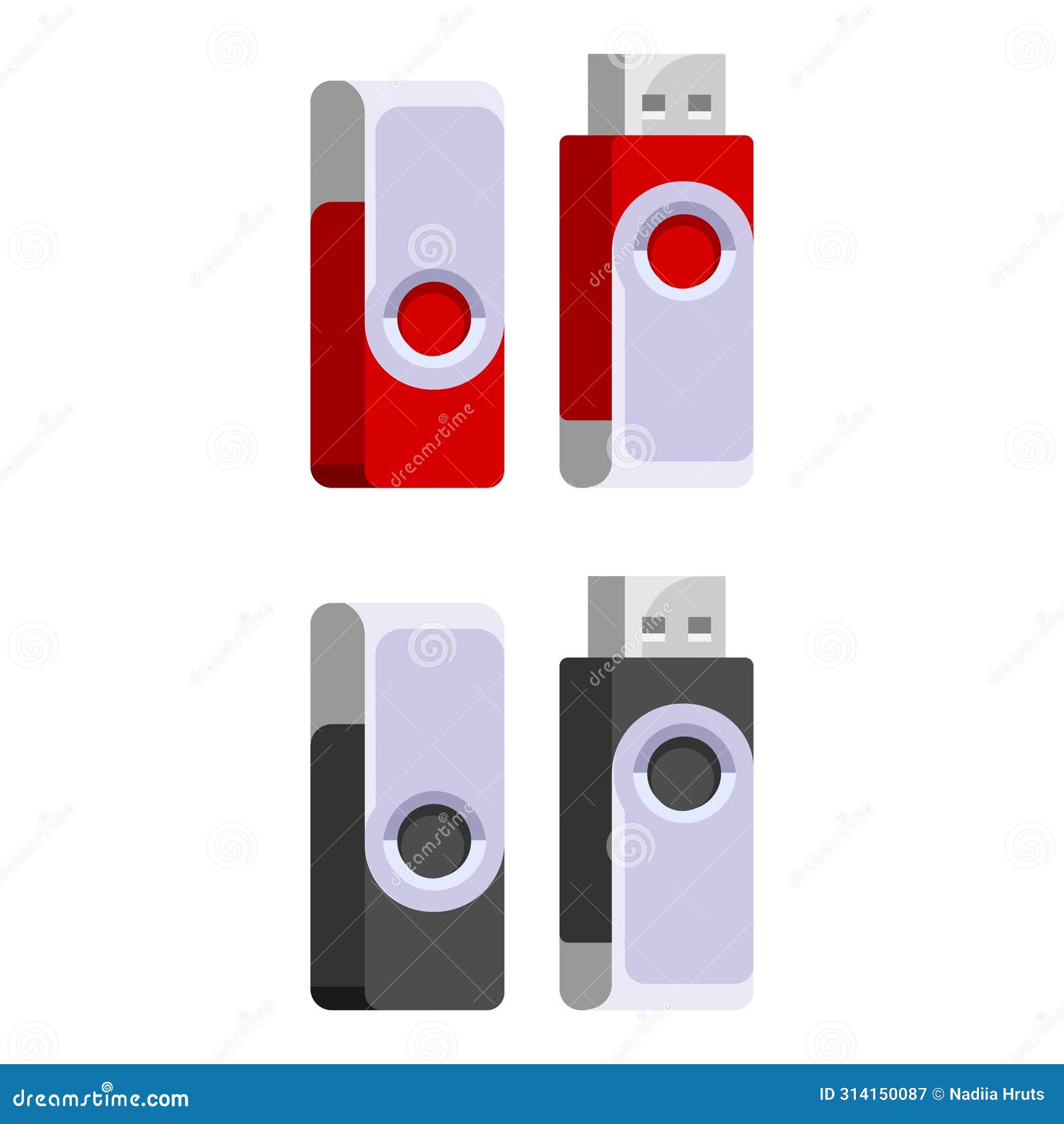 An Open Ready-to-use USB Flash Drive. Vector Illustration Stock Vector ...