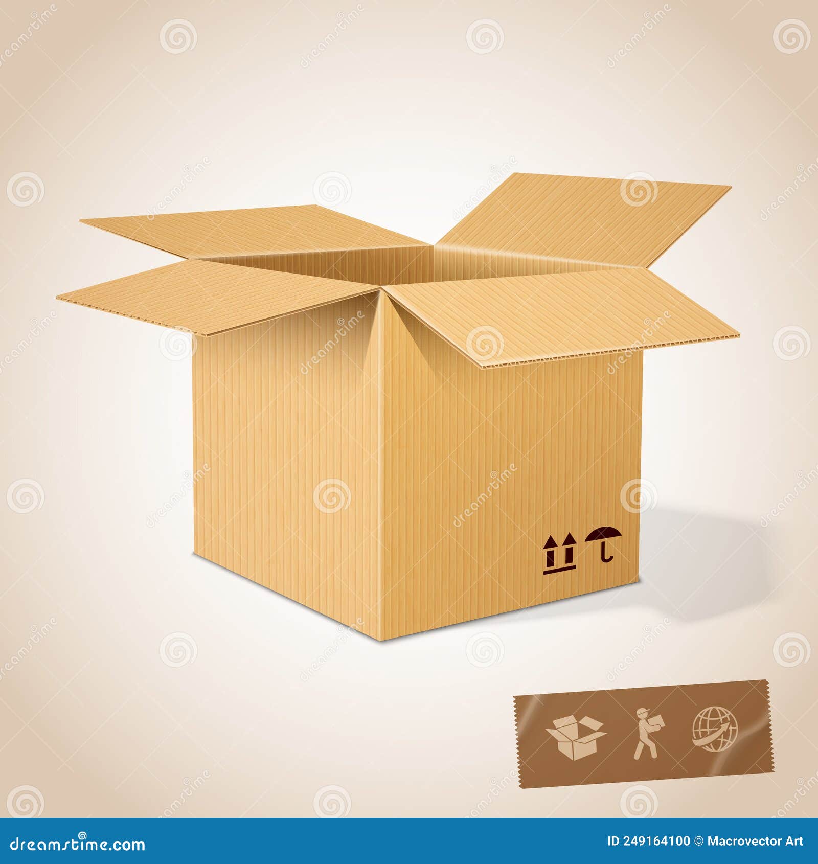 Open Realistic Cardboard Box Stock Vector - Illustration of icon ...