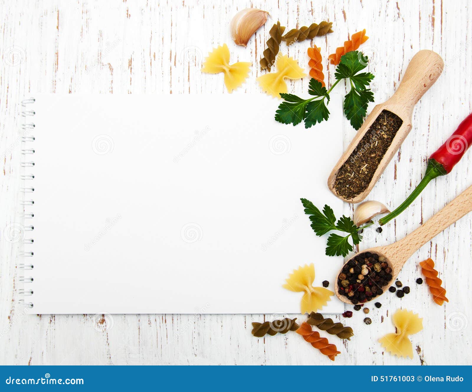 Open Recipe Book with Blank Page Stock Image - Image of space, culinary ...