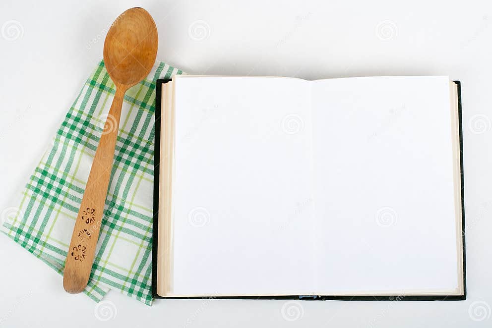Open Recipe Book on White Background. Stock Photo - Image of design ...