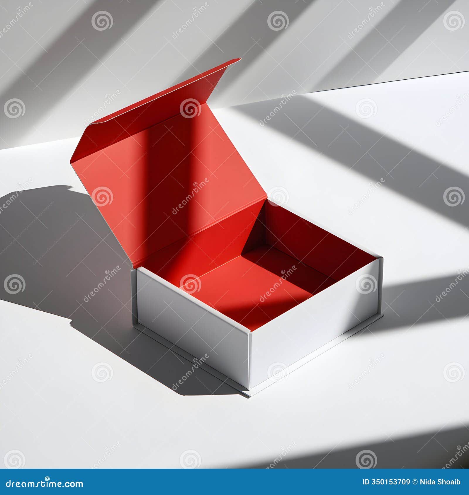 Open Rectangular Box with Sharp Red Interior Contrasts with Its ...