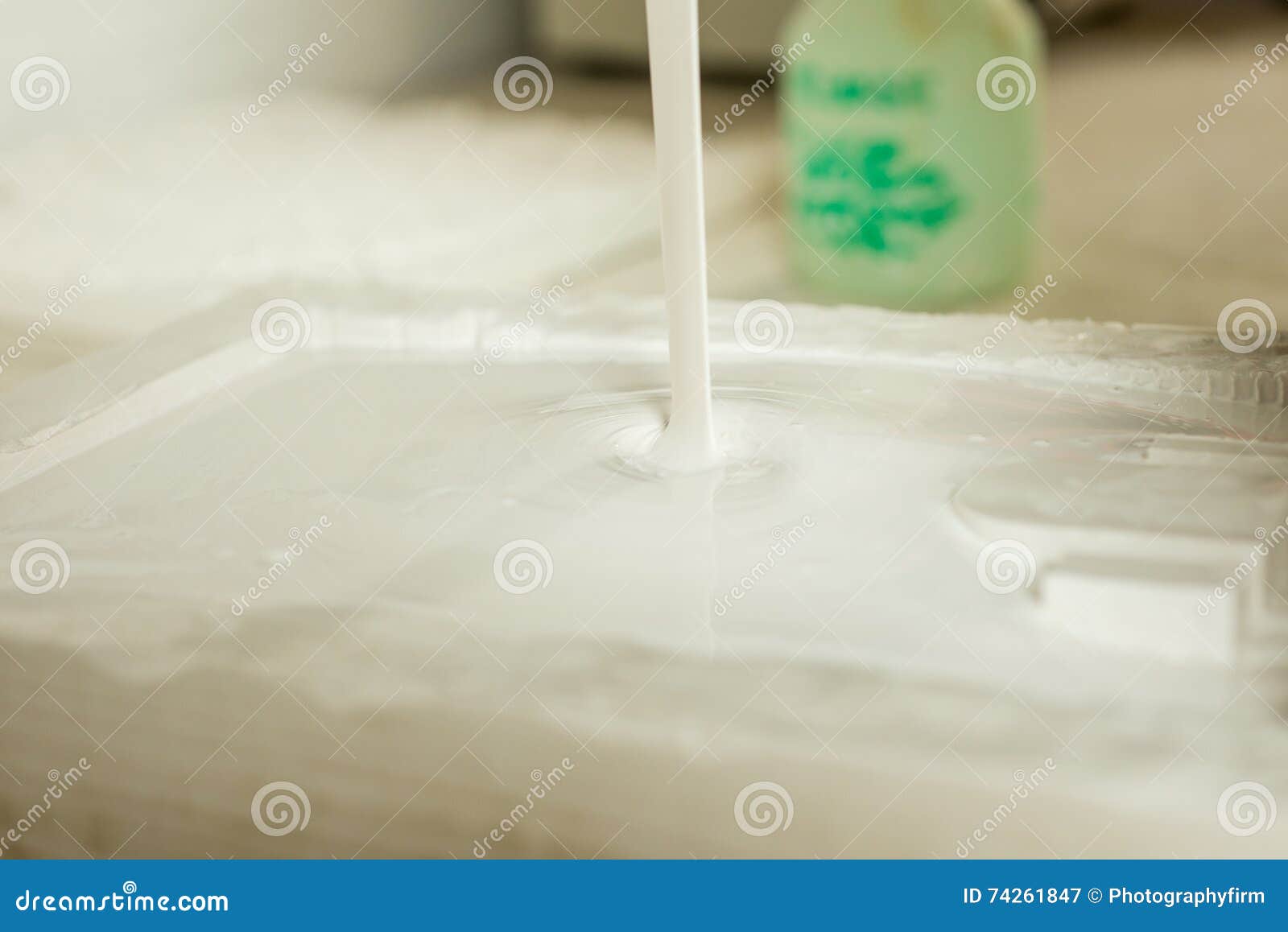 Open Rectangular Mold Filled with Liquid Plaster Stock Image - Image of ...