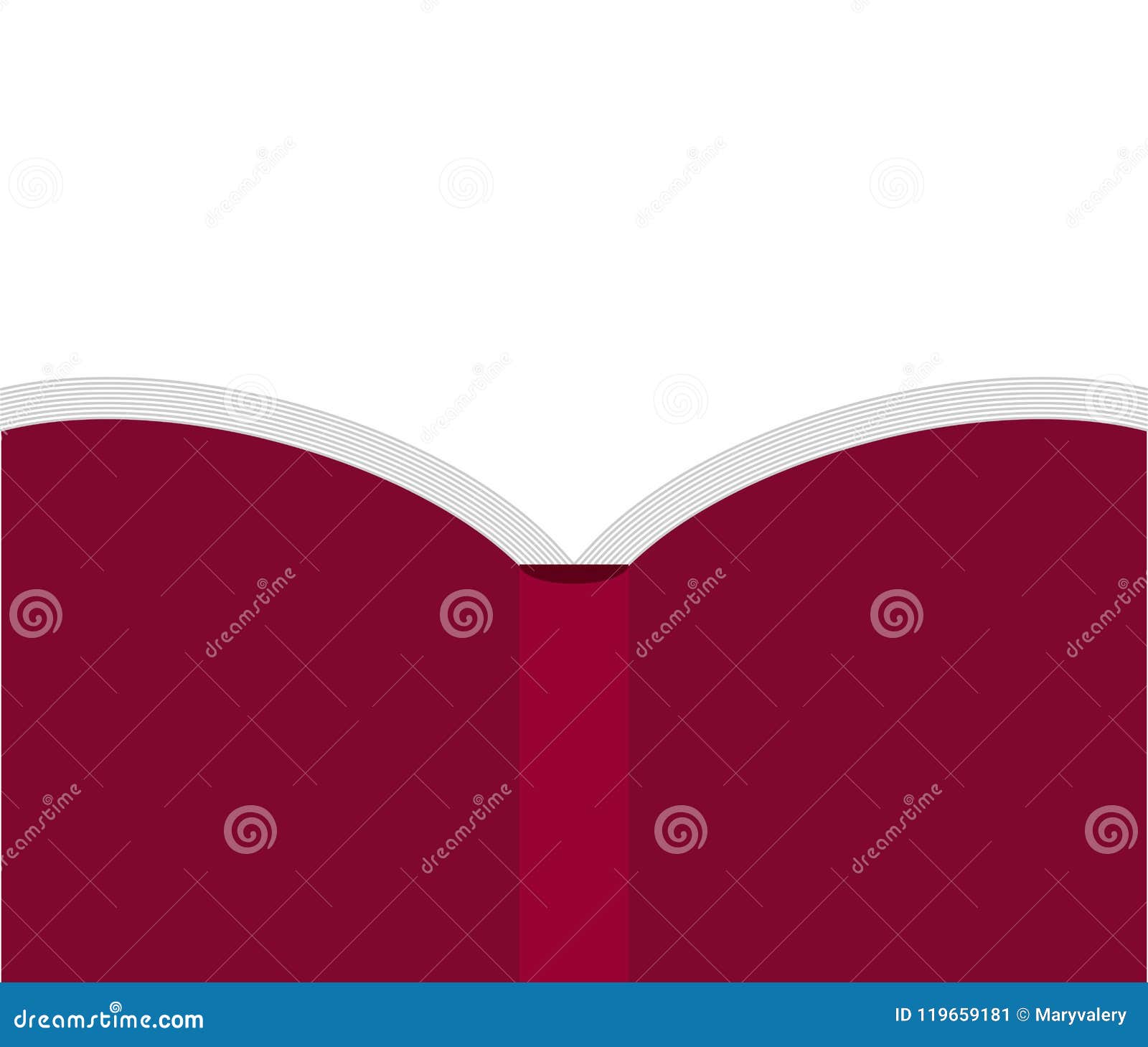 Open Red Book Back Isolated. Vector Illustration Stock Vector ...