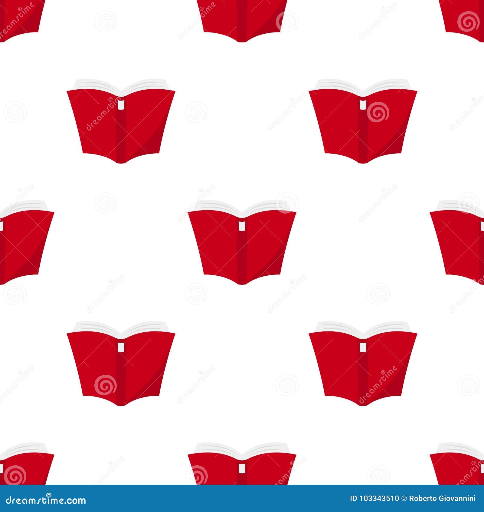 Open Red Book Flat Icon Seamless Pattern Stock Vector - Illustration of ...