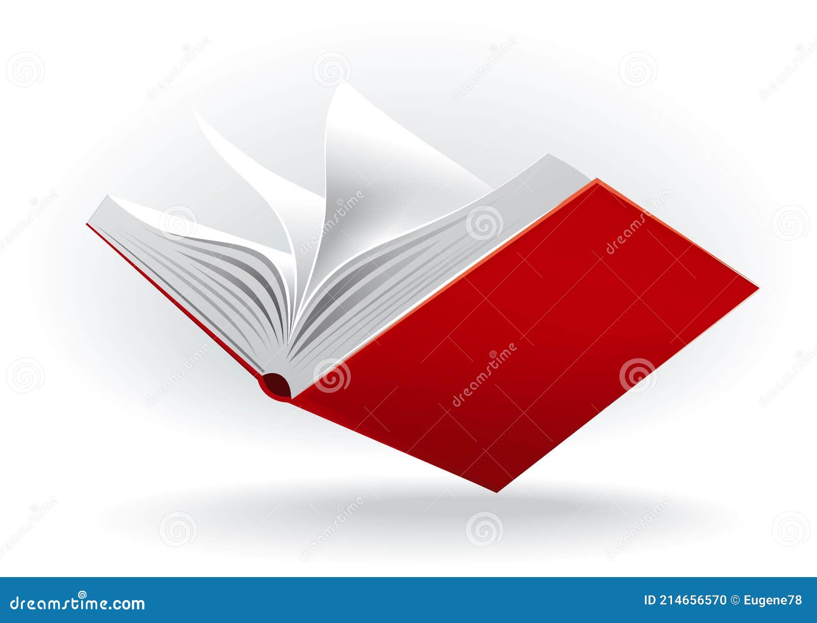 An Open Red Book Hovering Above the Surface Stock Vector - Illustration ...