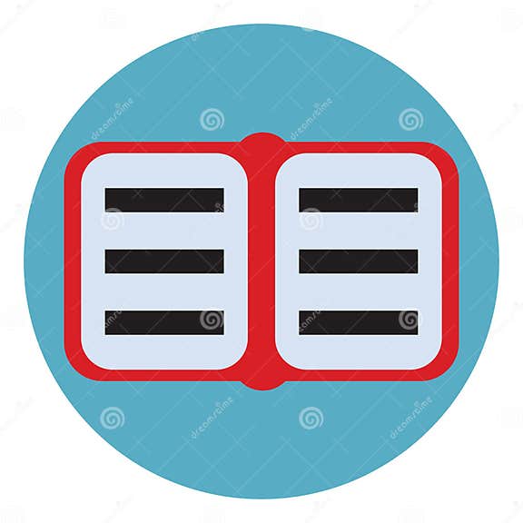 Open red book, icon stock vector. Illustration of writing - 260375998