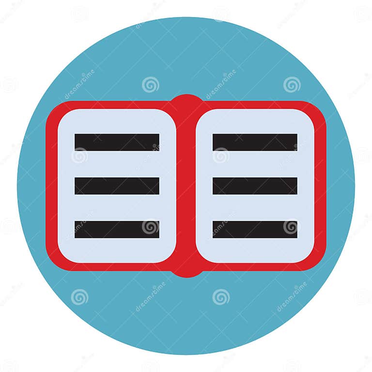 Open red book, icon stock vector. Illustration of writing - 260375998