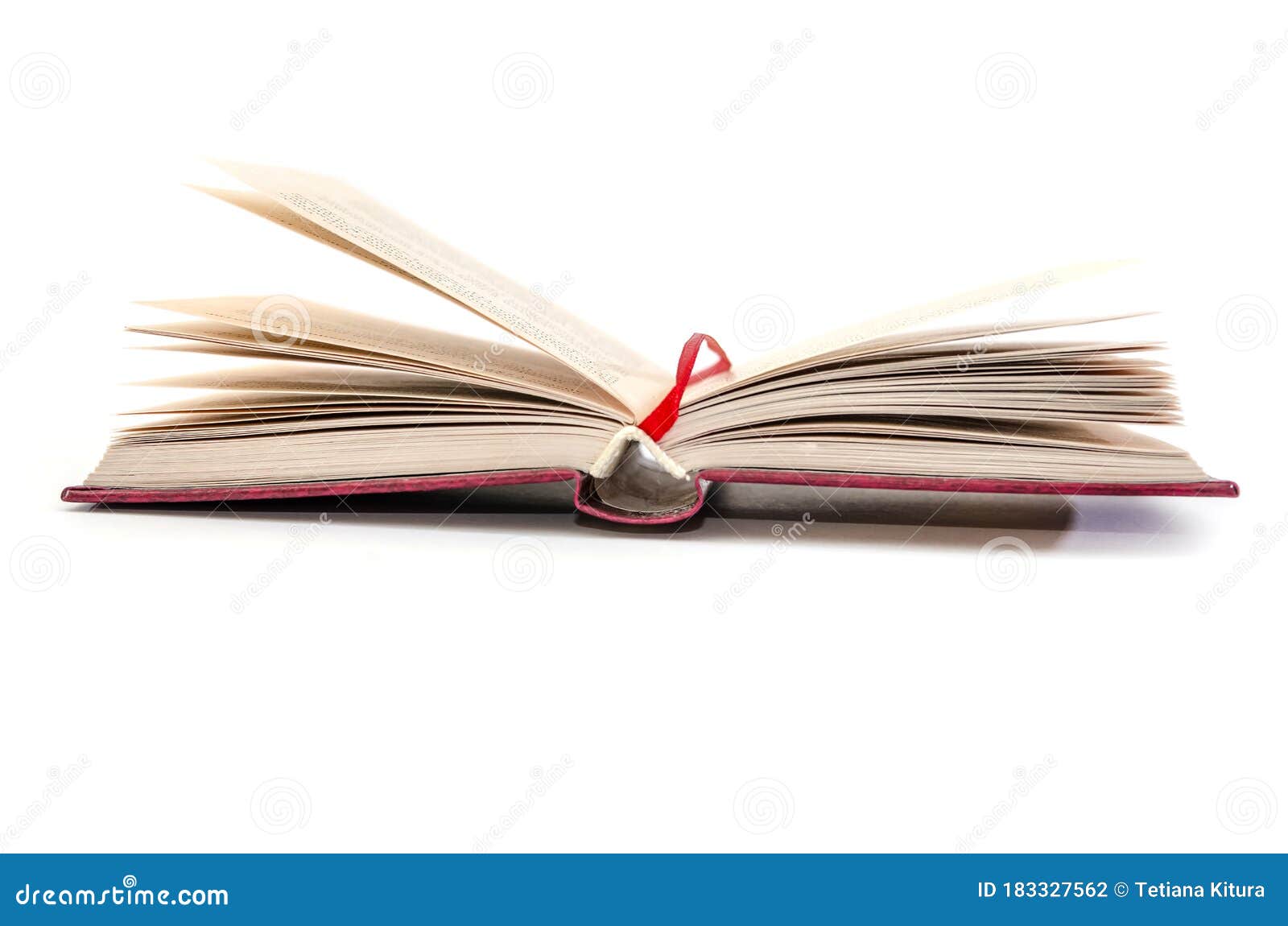Open Red Book Isolated on White Background. Stock Photo - Image of ...