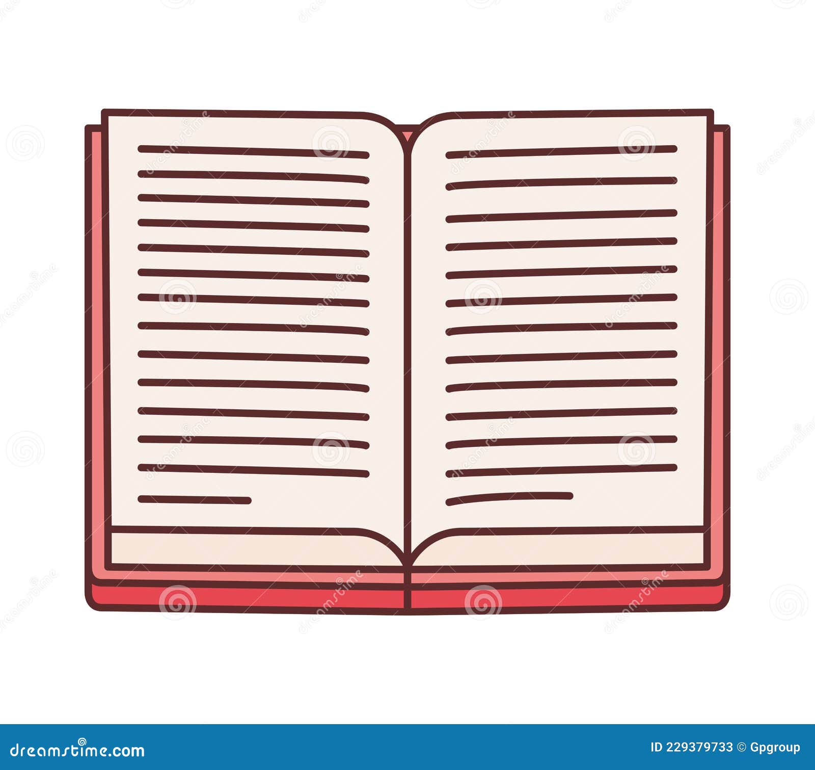 Open red book stock vector. Illustration of ebook, sheet - 229379733