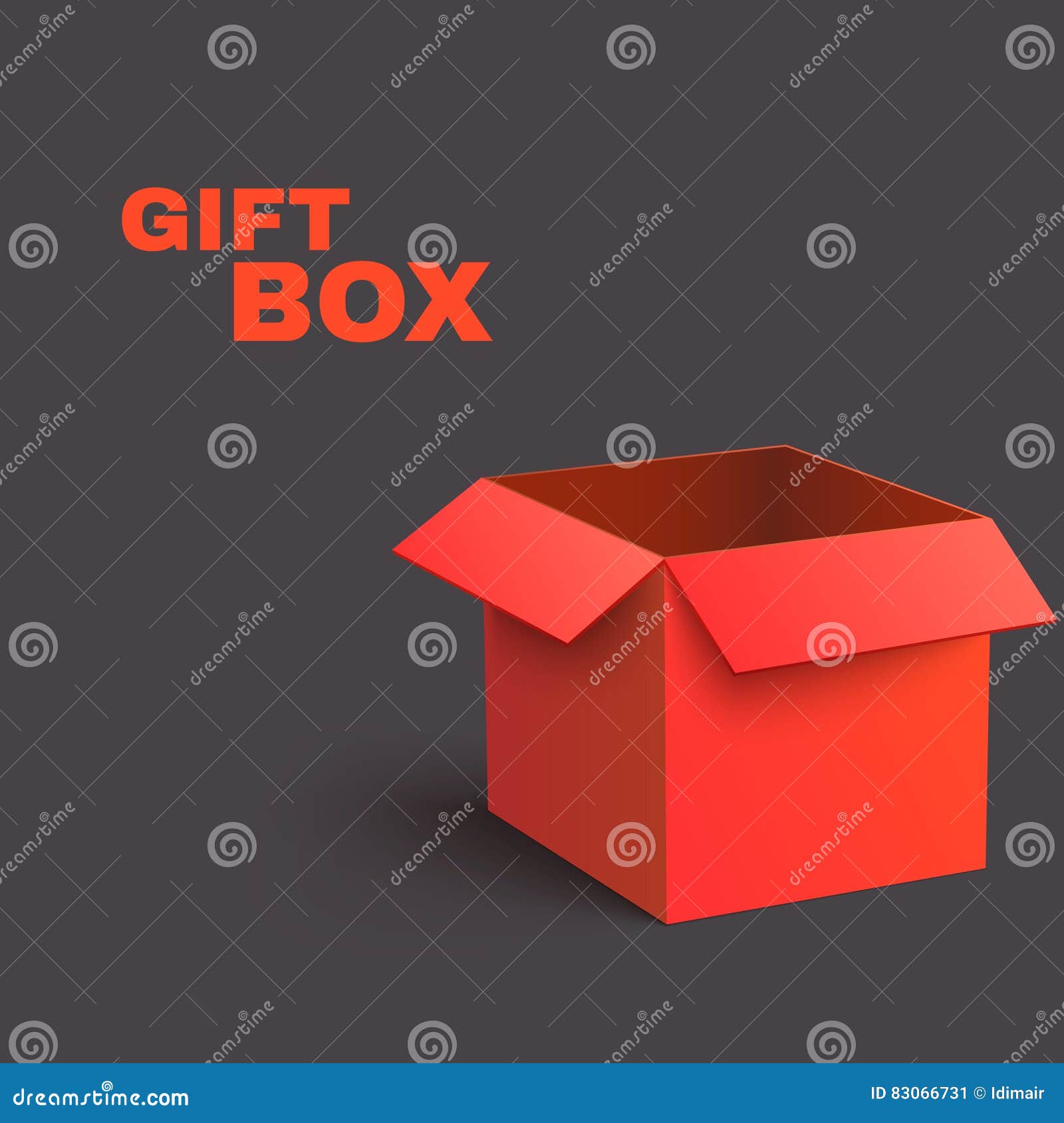 Open Red Box Isolated on Dark Background Vector Stock Vector ...