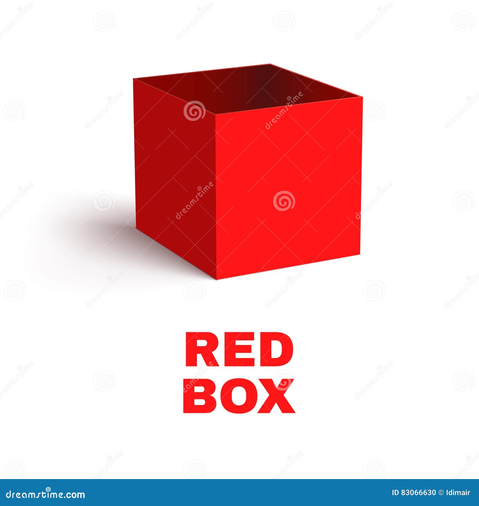 Open Red Box Isolated on White Background Vector Stock Vector ...