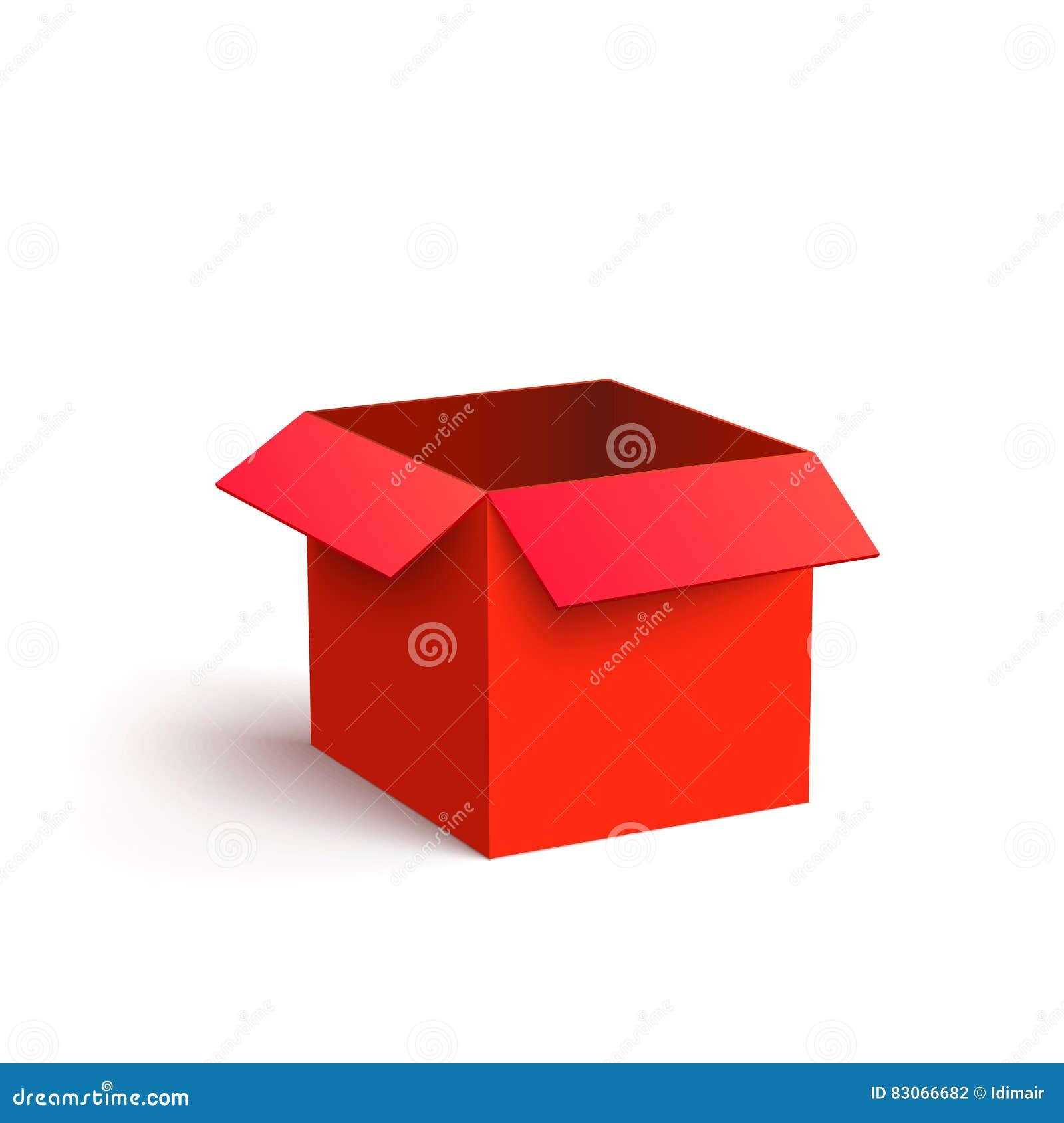 Open Red Box Isolated on White Background Vector Stock Vector ...