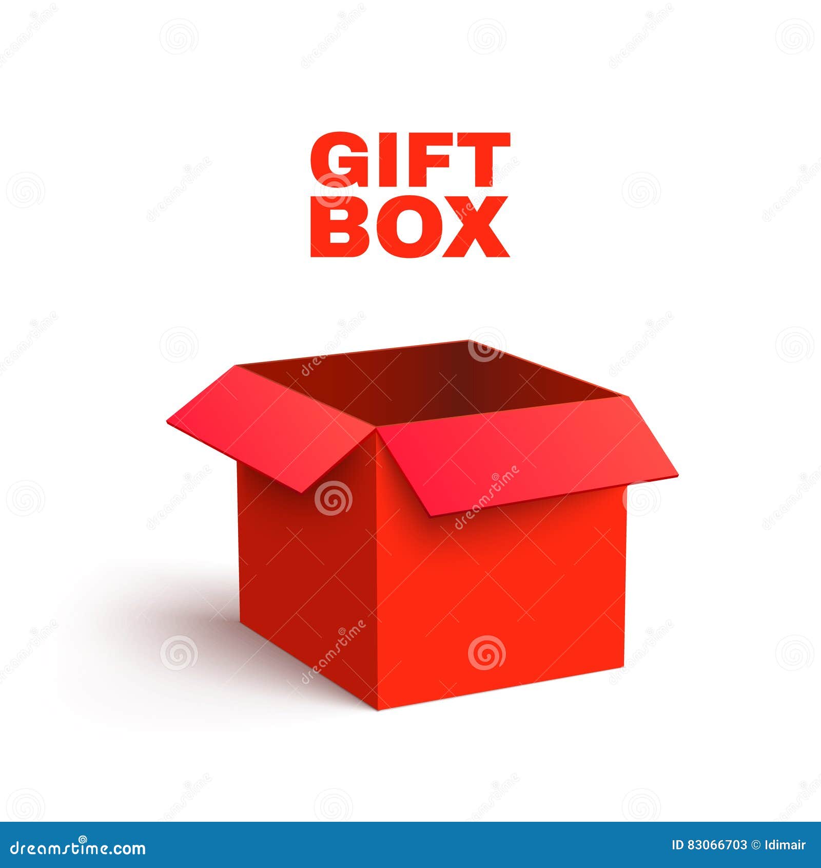 Open Red Box Isolated on White Background Vector Stock Vector ...