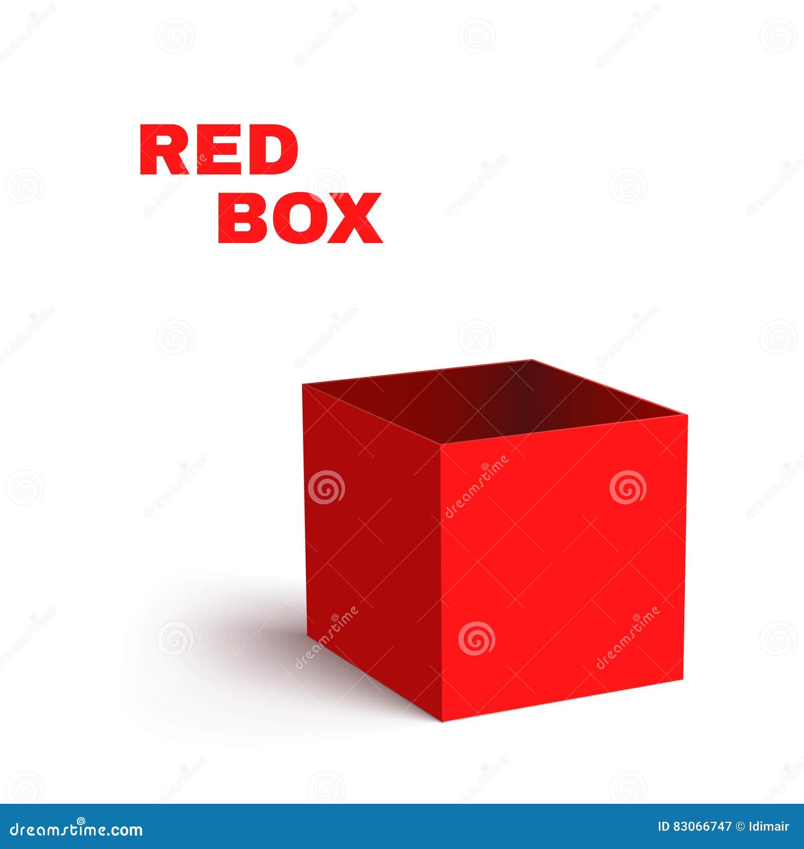 Open Red Box Isolated on White Background Vector Stock Vector ...