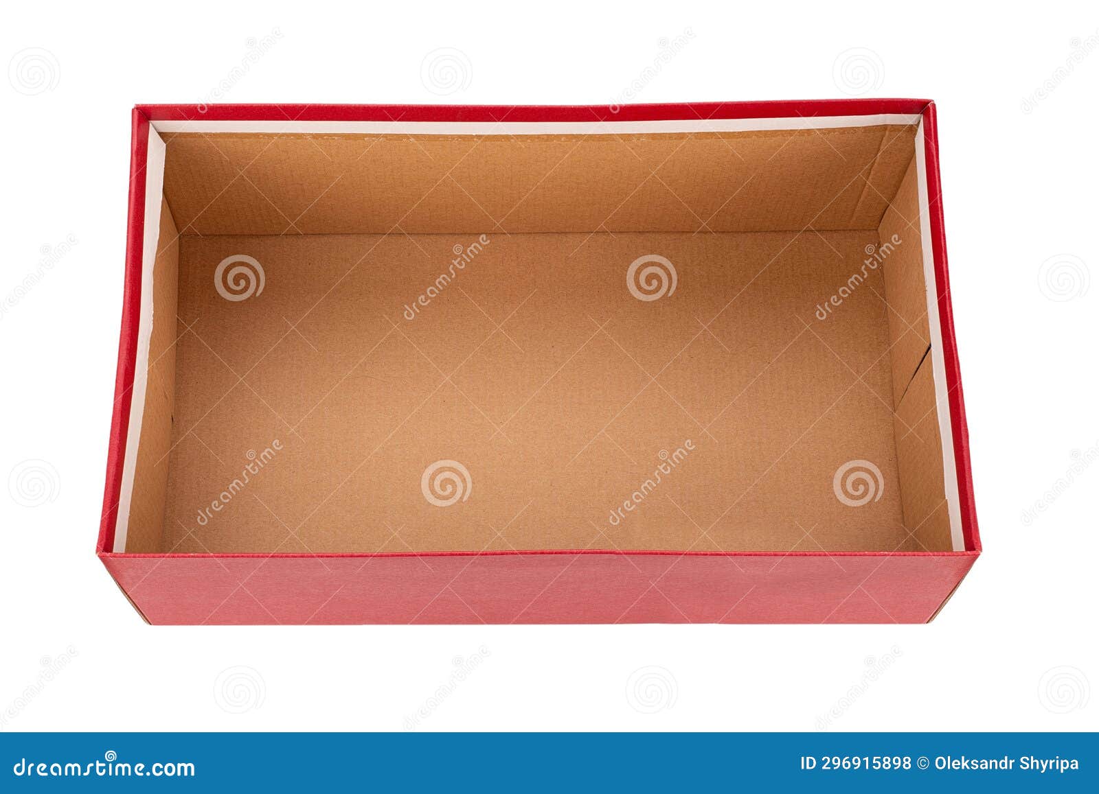 Open Red Cardboard Box Isolated on White. Shoe Box Stock Photo - Image ...