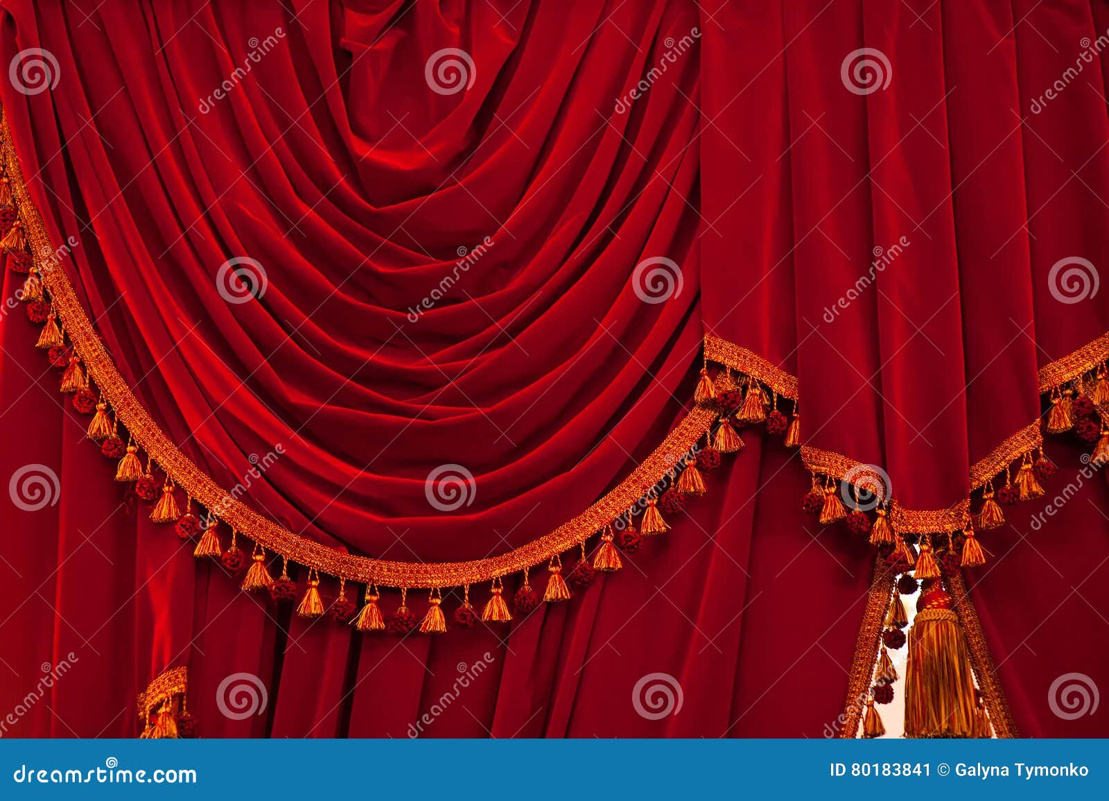 Open Red Curtains with Glitter Opera or Theater Background Stock Image ...