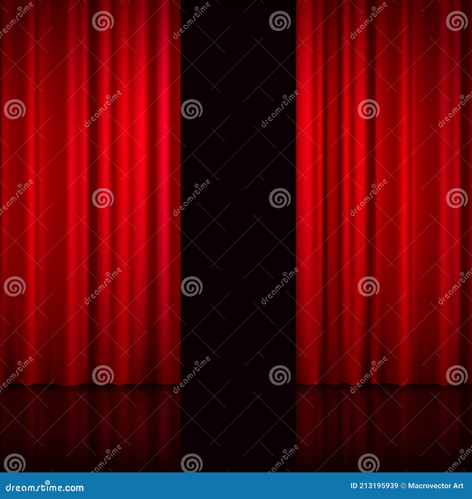 Open Red Curtains stock vector. Illustration of icons - 213195939