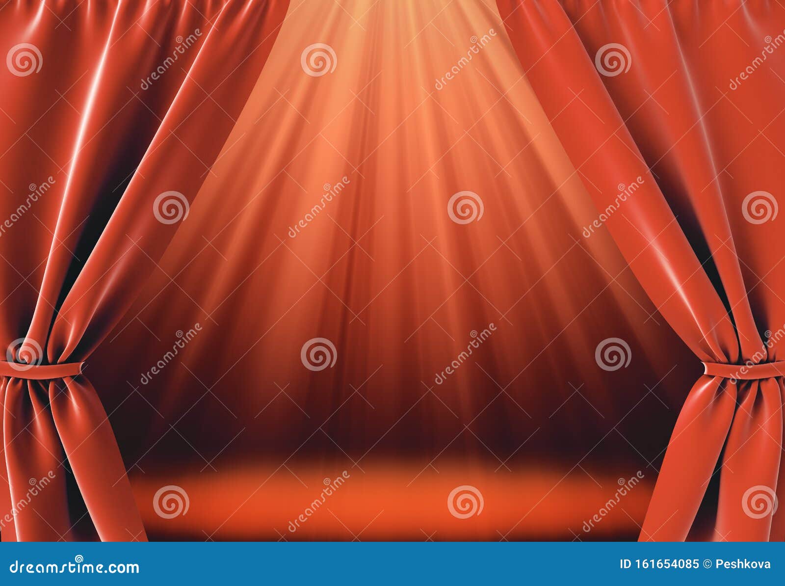 Open red curtains stock illustration. Illustration of design - 161654085