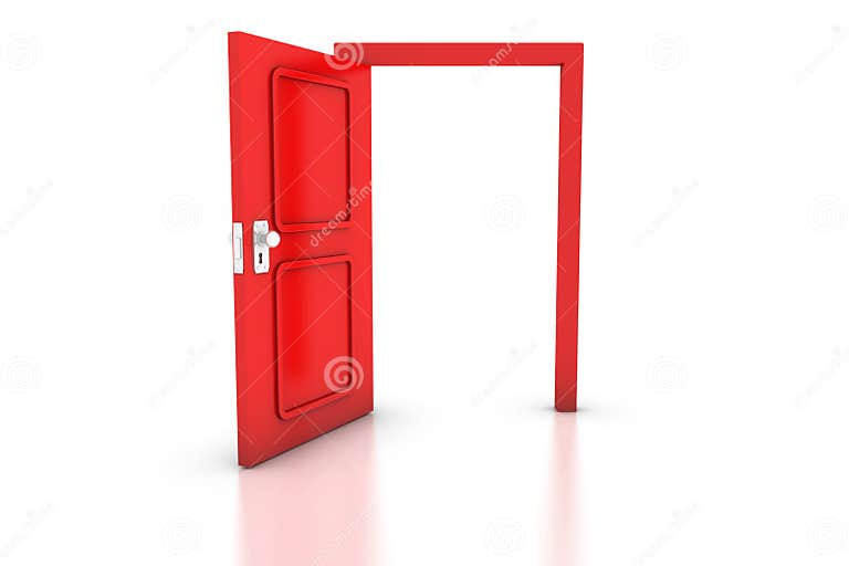 Open Red Door stock illustration. Illustration of escape - 7900024