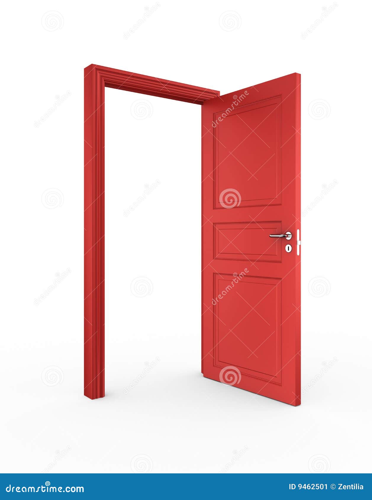 Open red door stock illustration. Illustration of frame - 9462501