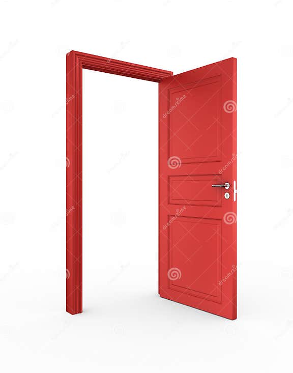 Open red door stock illustration. Illustration of frame - 9462501