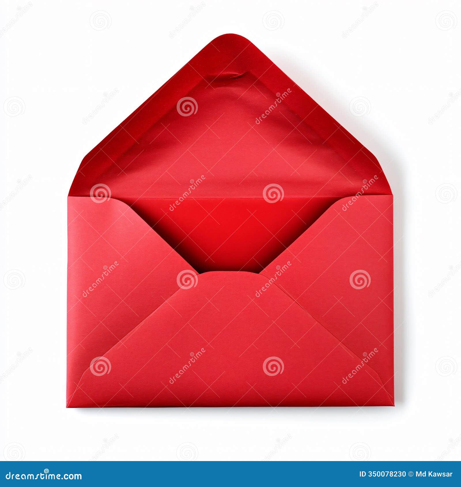 Open Red Envelope Mockup Isolated on White High Quality Image Stock ...