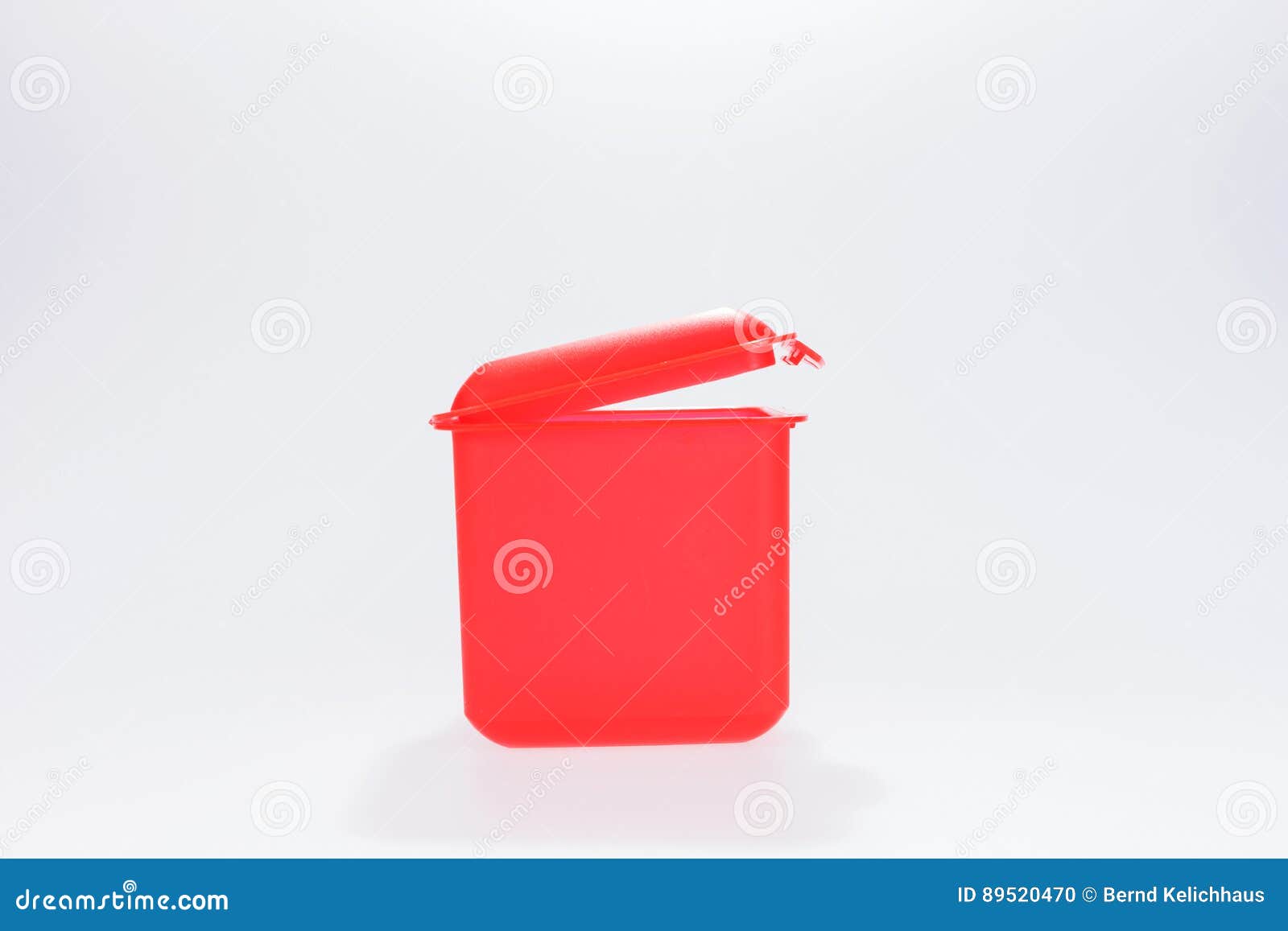 Open Red Food Plastic Container Isolated Stock Photo - Image of ...