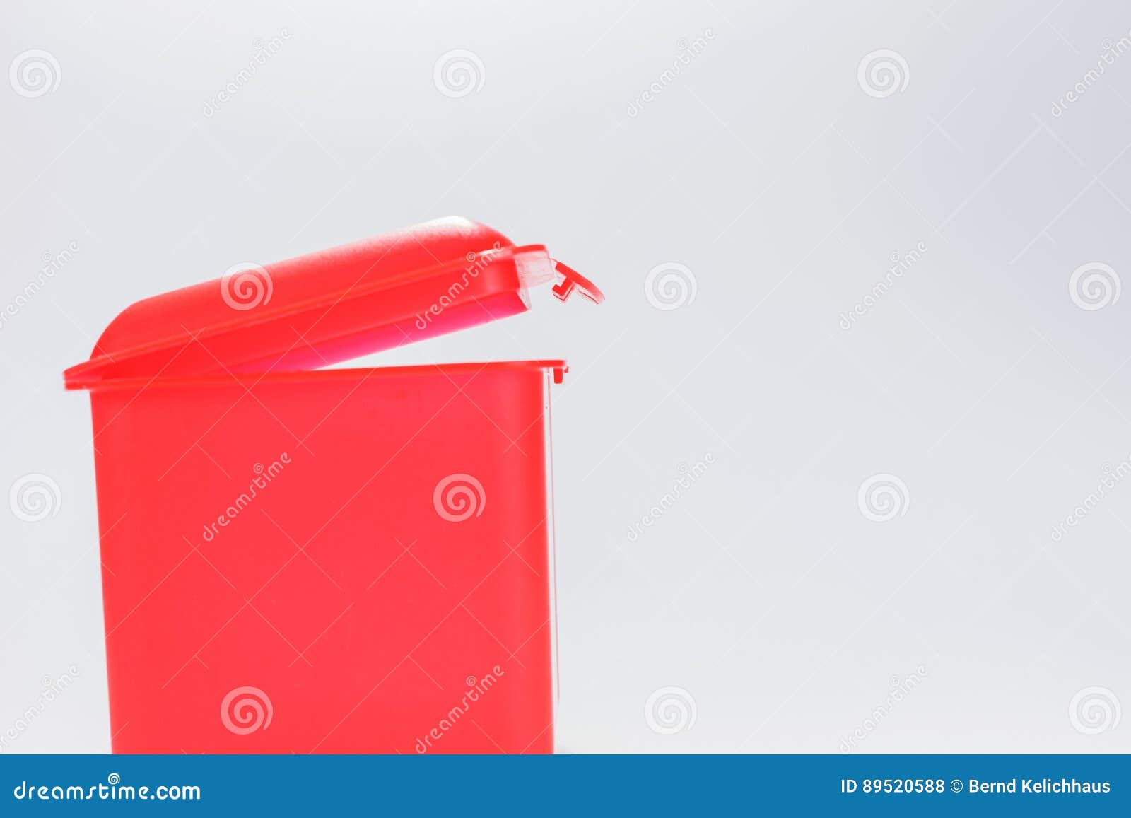 Open Red Food Plastic Container Isolated Stock Photo - Image of ...