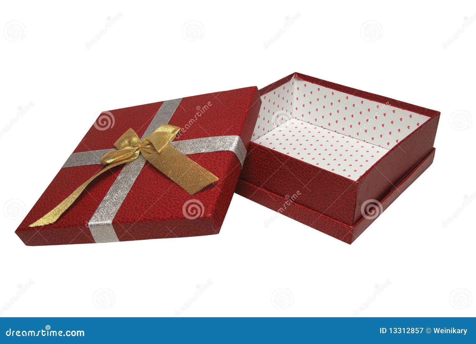 An open red gift box stock image. Image of dilver, valentines - 13312857