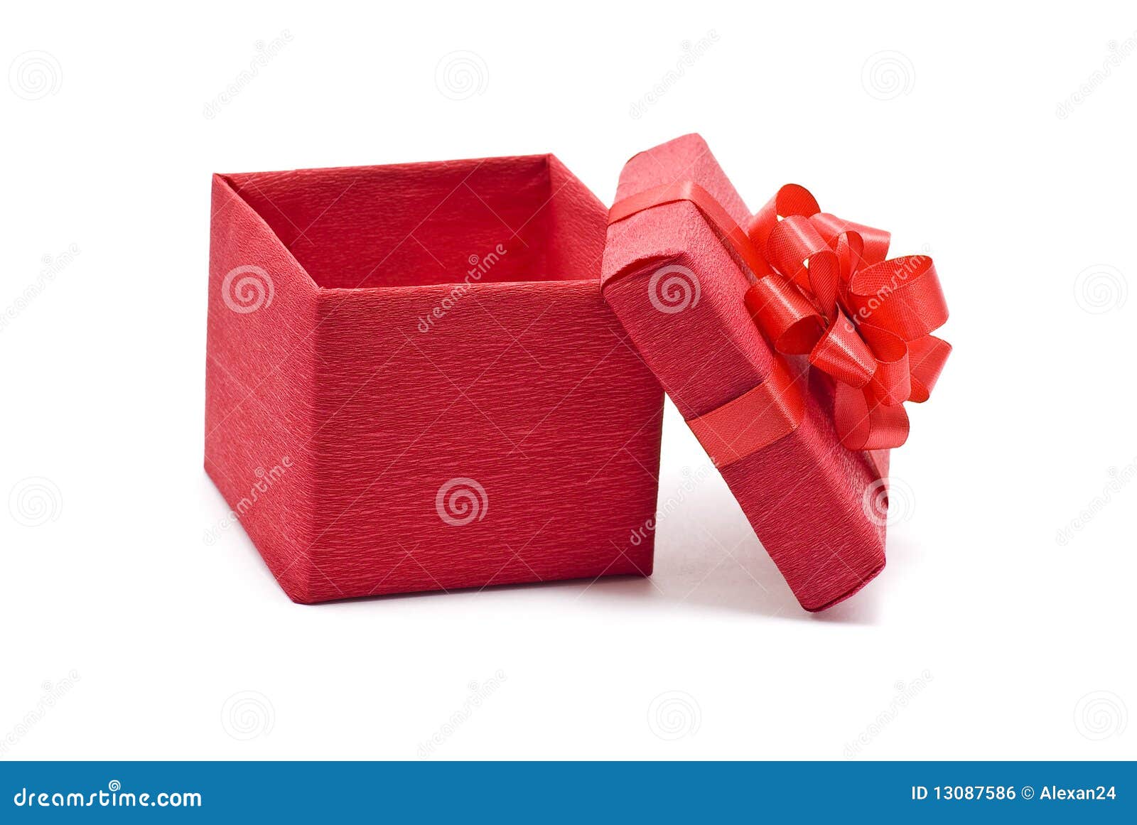 Open red gift box with bow stock photo. Image of satin - 13087586