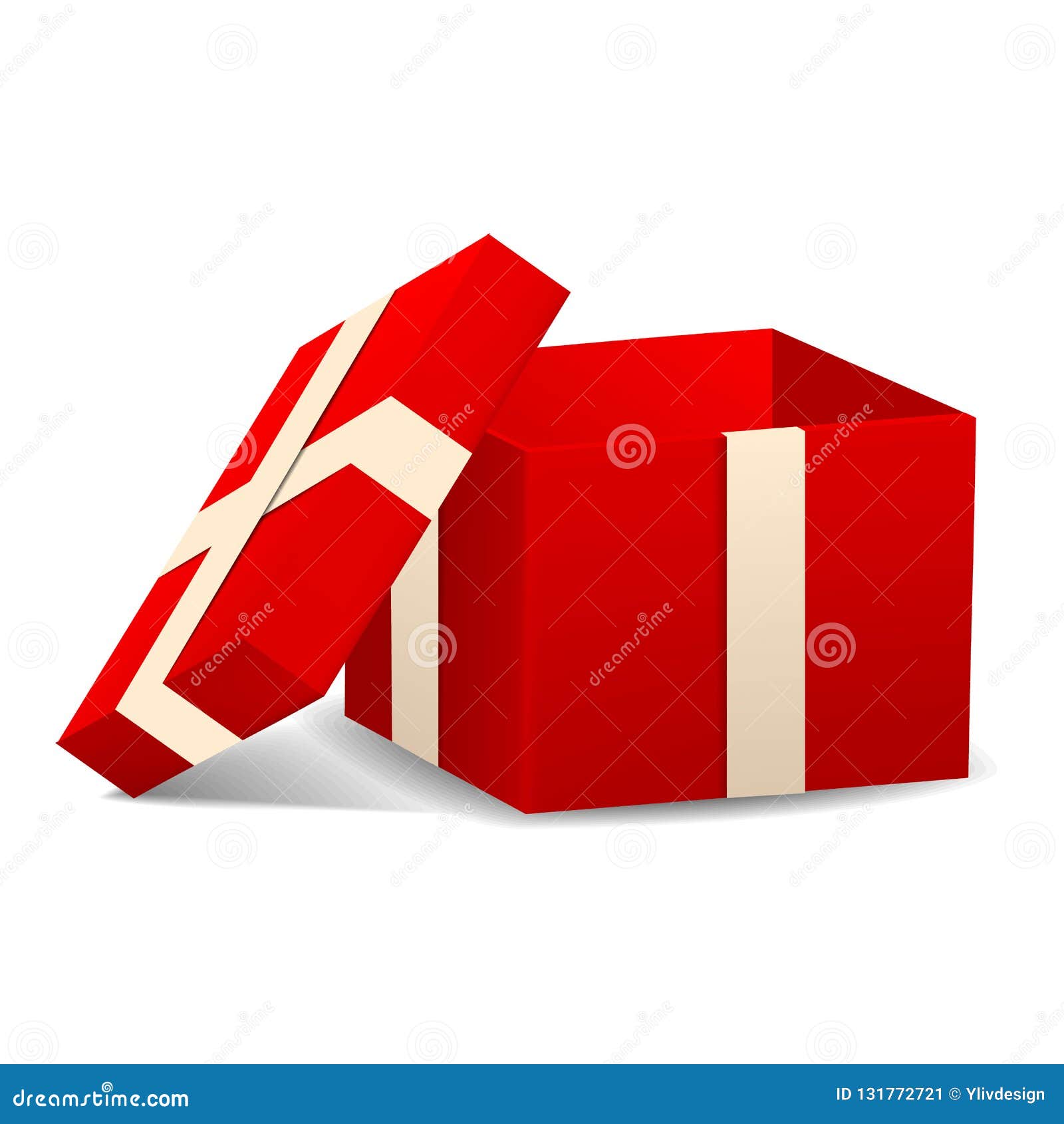 Open Red Gift Box Icon, Realistic Style Stock Vector - Illustration of ...