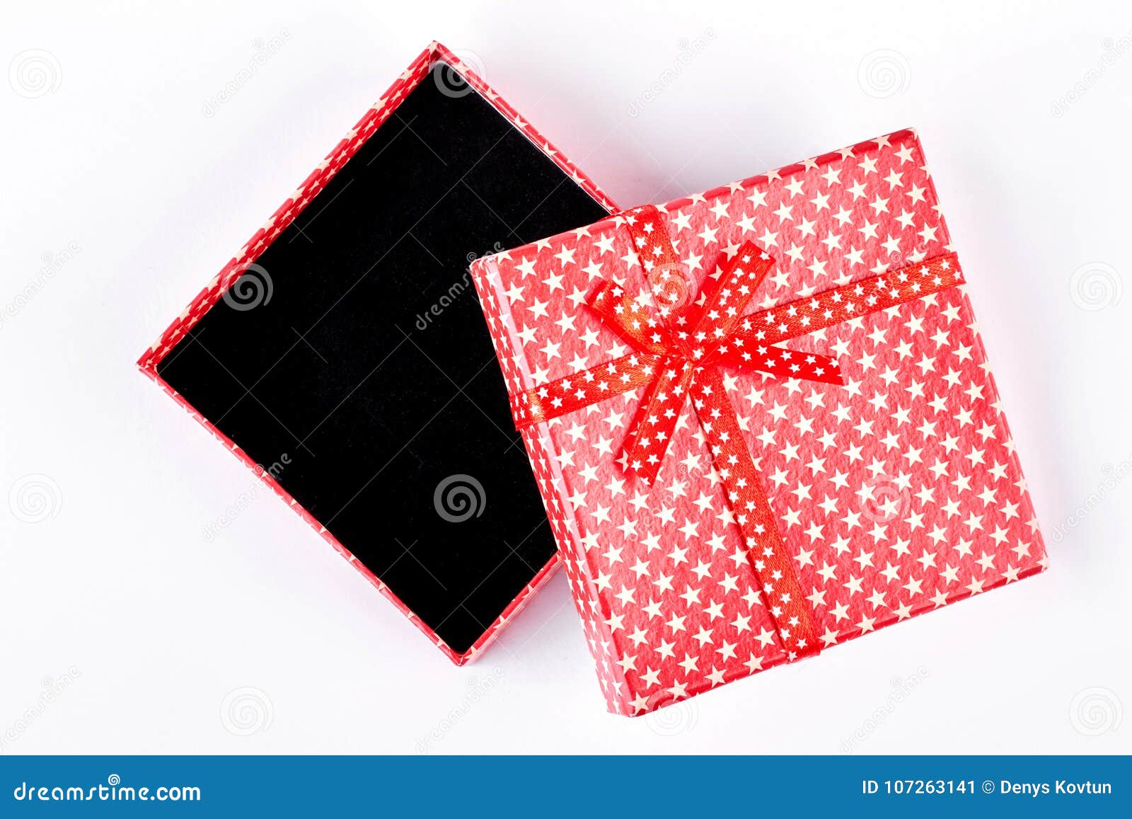 Open Red Gift Box, Top View. Stock Image - Image of decoration, design ...