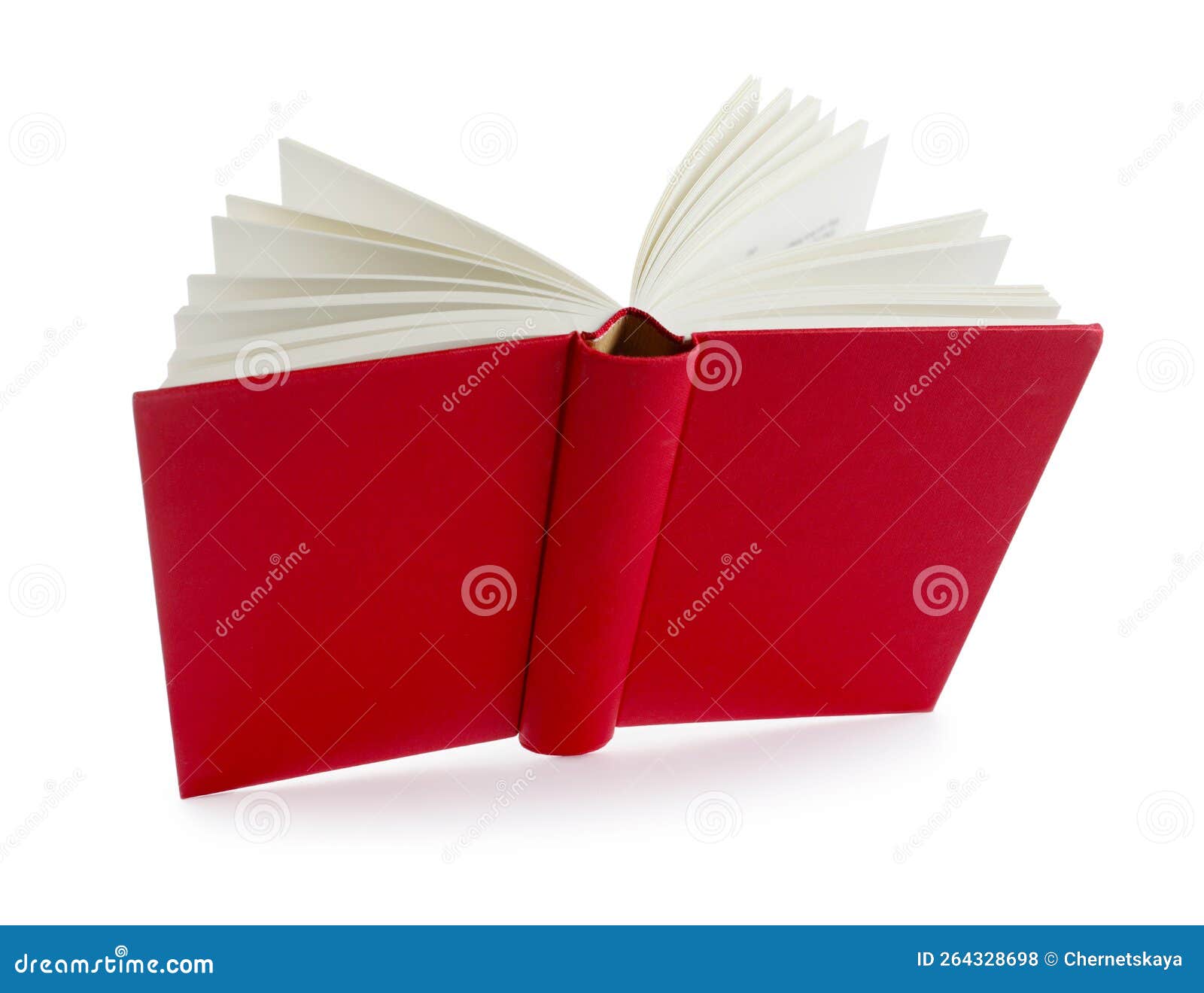 Open Red Hardcover Book Isolated on White Stock Photo - Image of ...