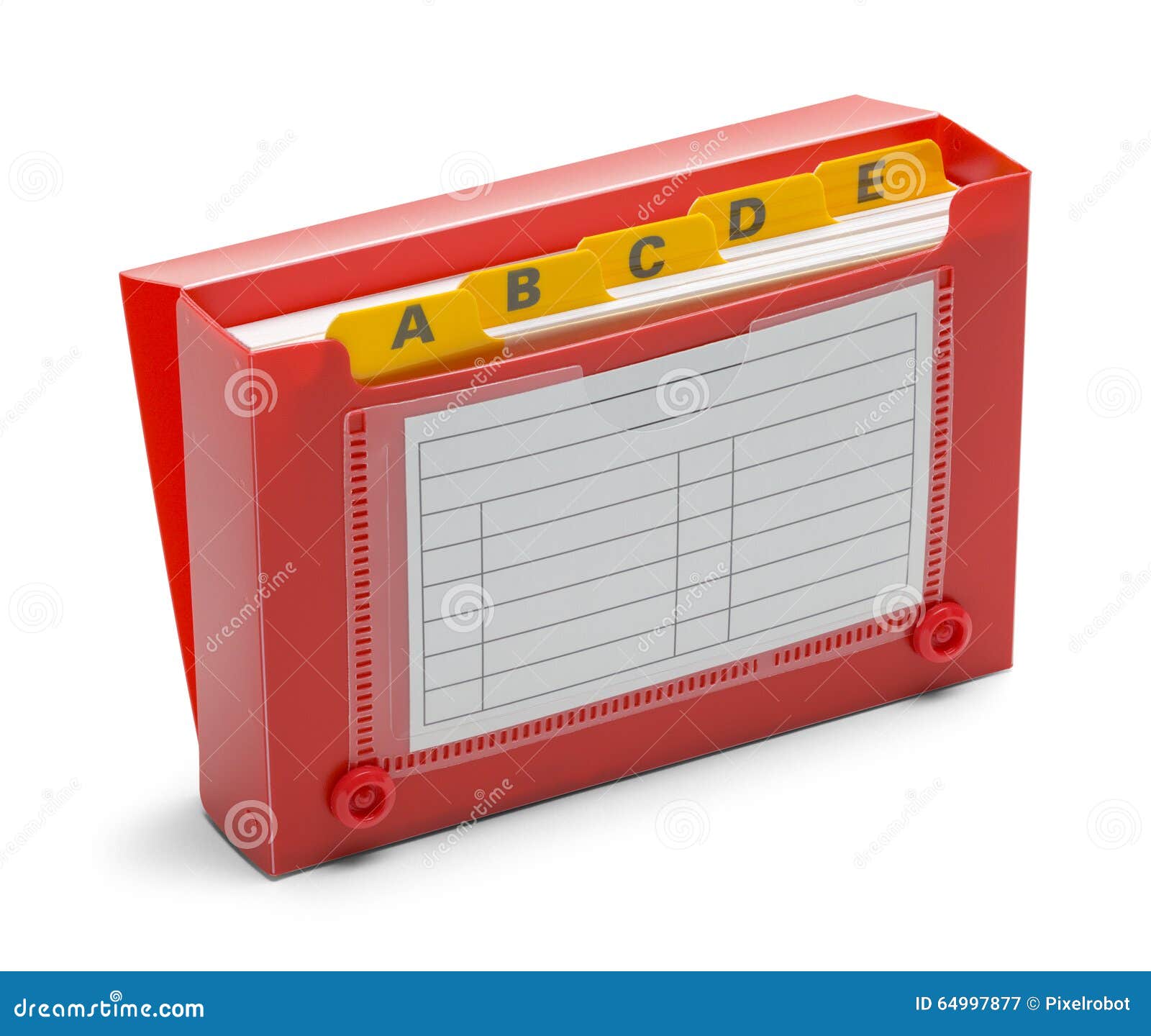 Open Red Index Card Holder stock image. Image of number - 64997877