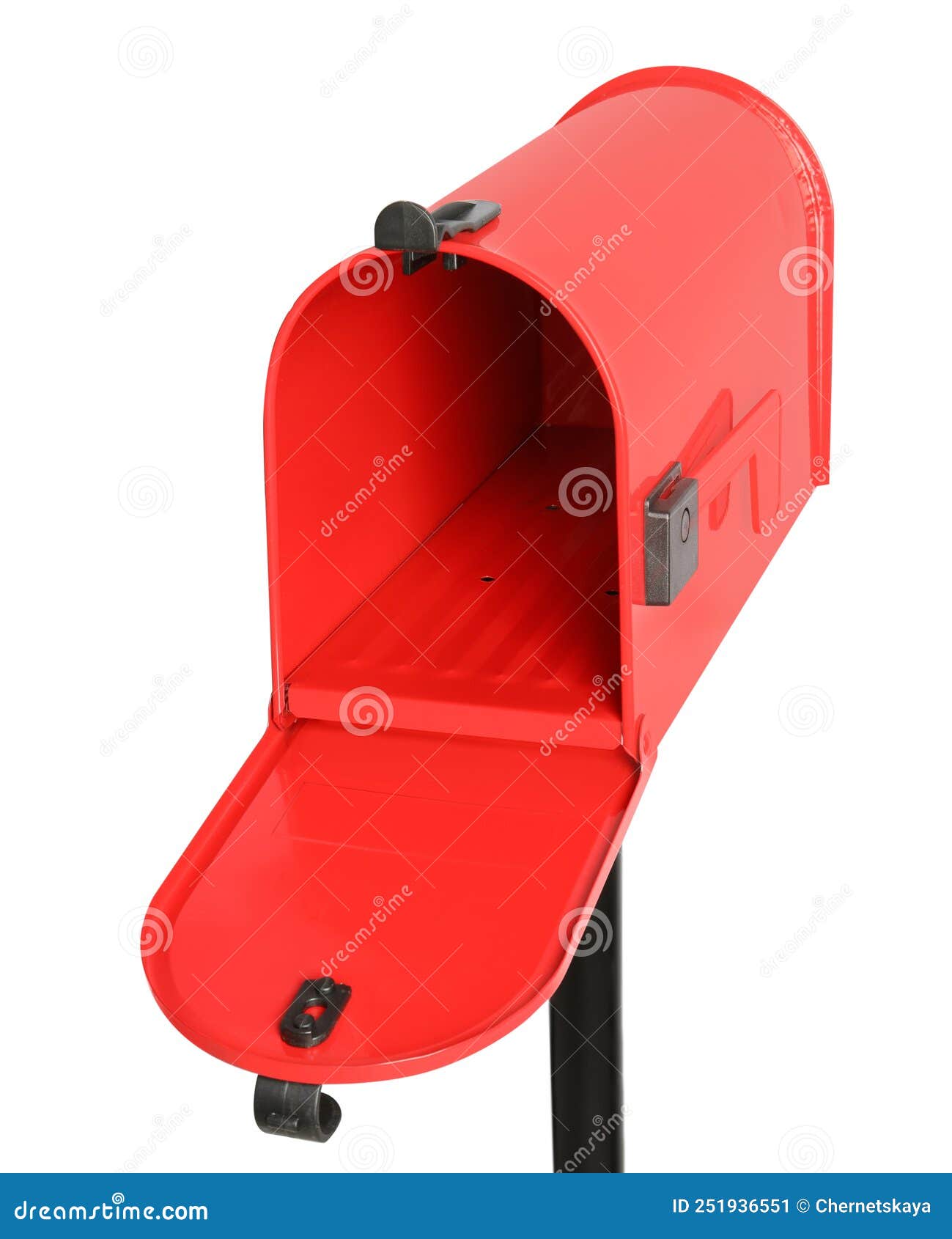 Open Red Letter Box on White Background Stock Image - Image of metal ...