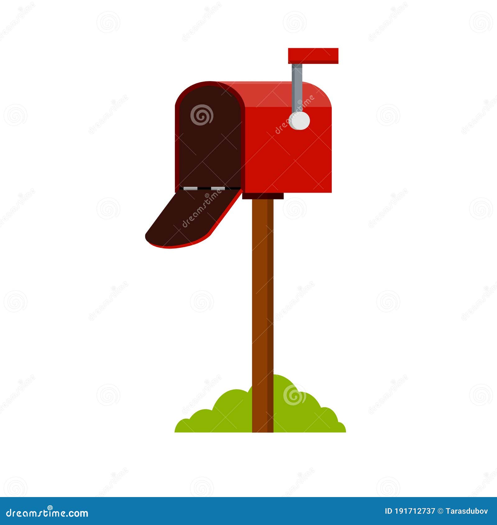 Open Red Mailbox. Mail and Message. Cartoon Flat Illustration Stock ...