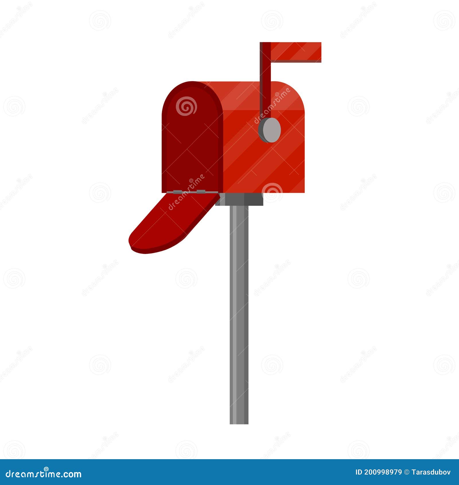 Open Red Mailbox. Mail and Message Stock Vector - Illustration of mail ...