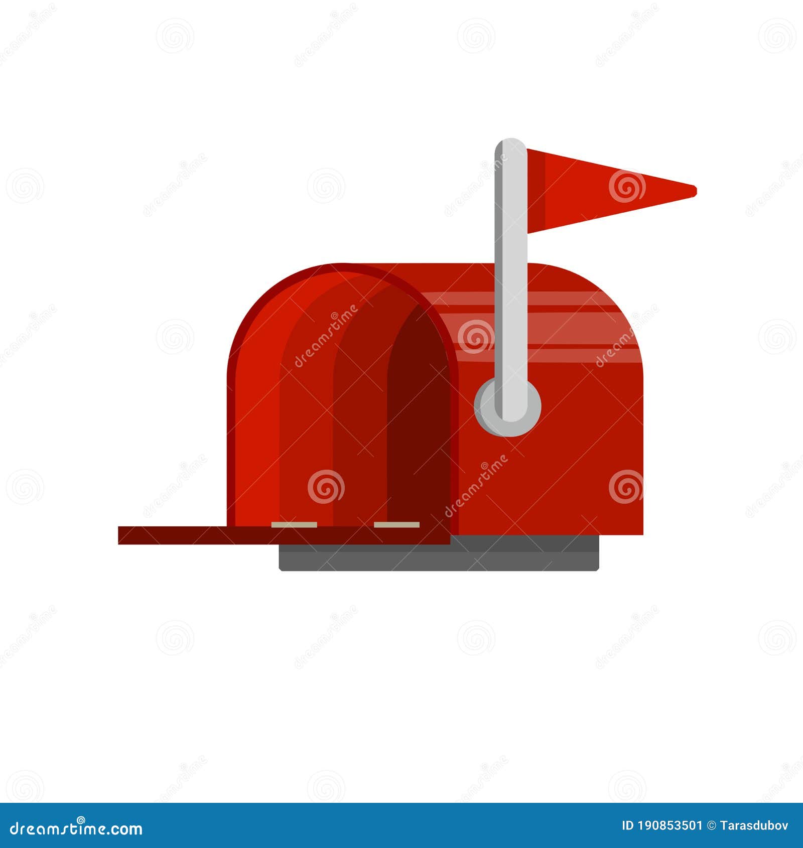 Open Red Mailbox. Mail and Message. Cartoon Flat Illustration Stock ...