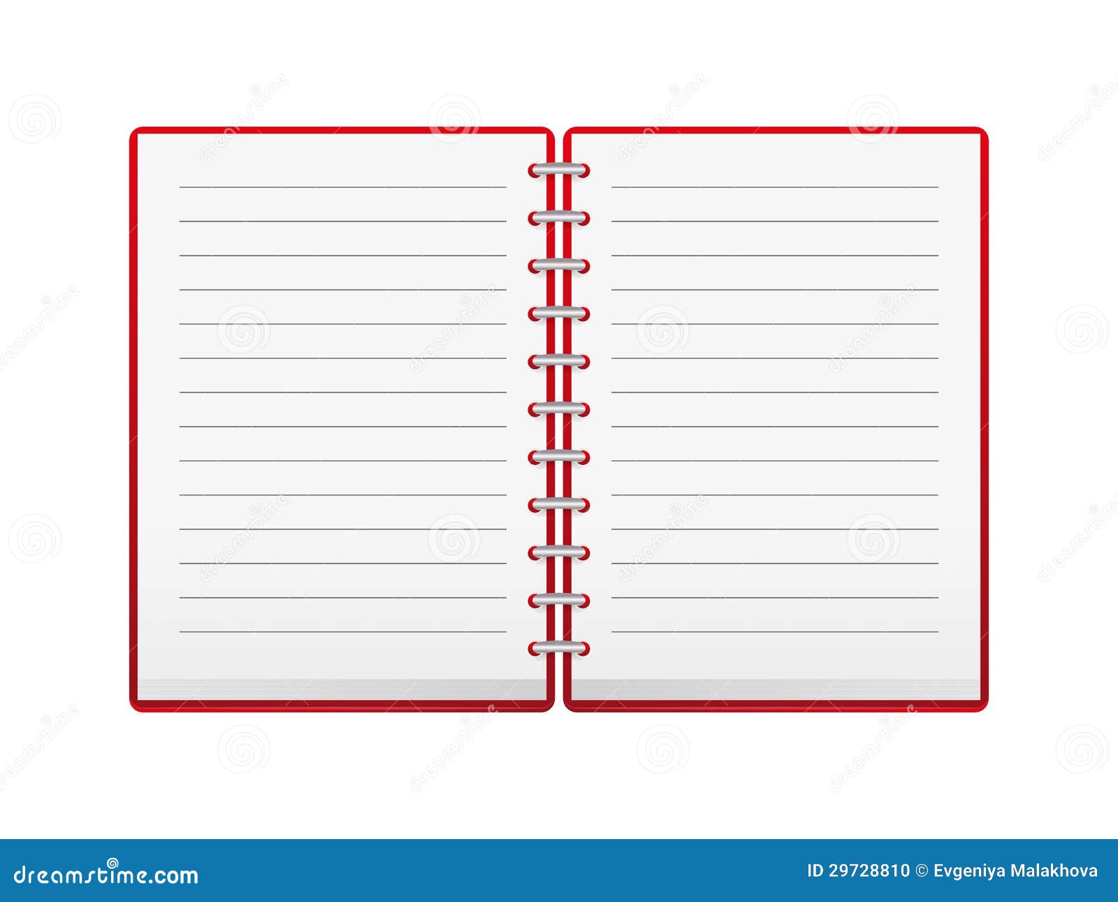 Open red notebook stock vector. Illustration of memo - 29728810