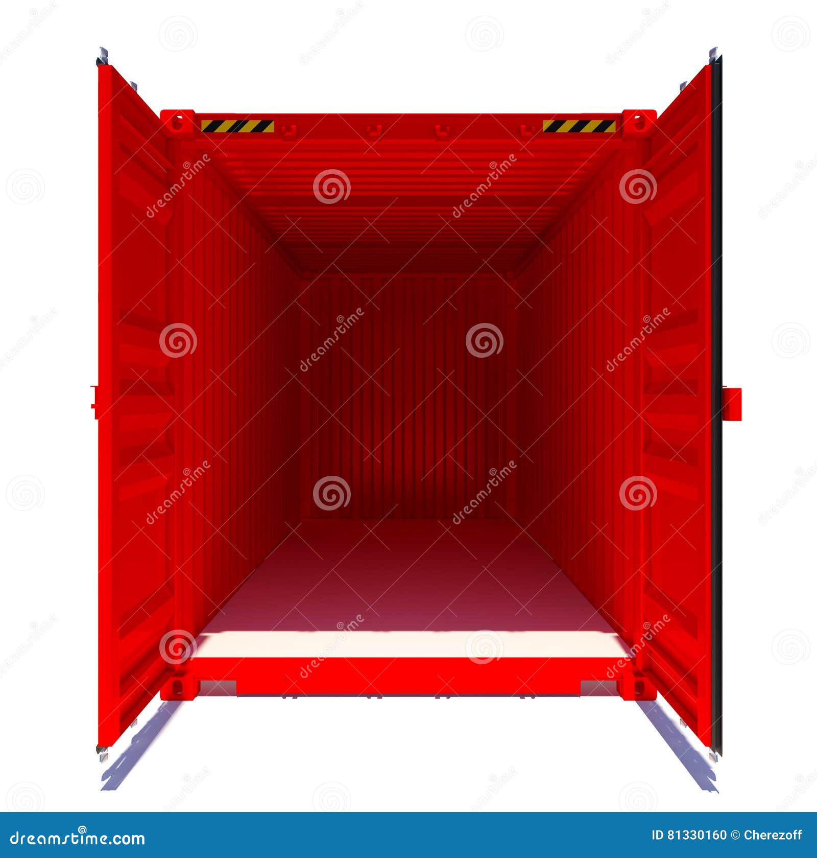 Open Red Shipping Container. Front View Stock Illustration ...