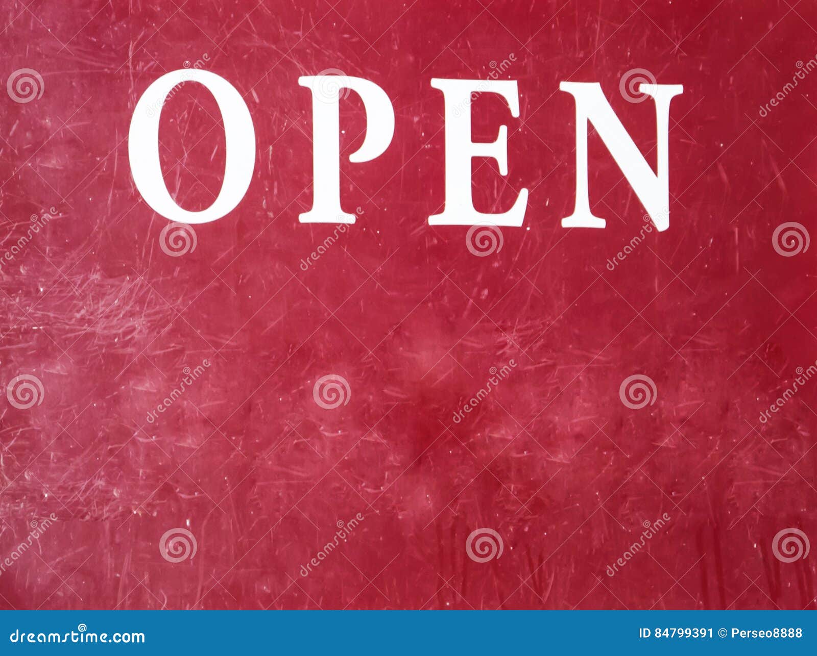 Open Red Sign Outside a Store. Stock Image - Image of plant, briks ...