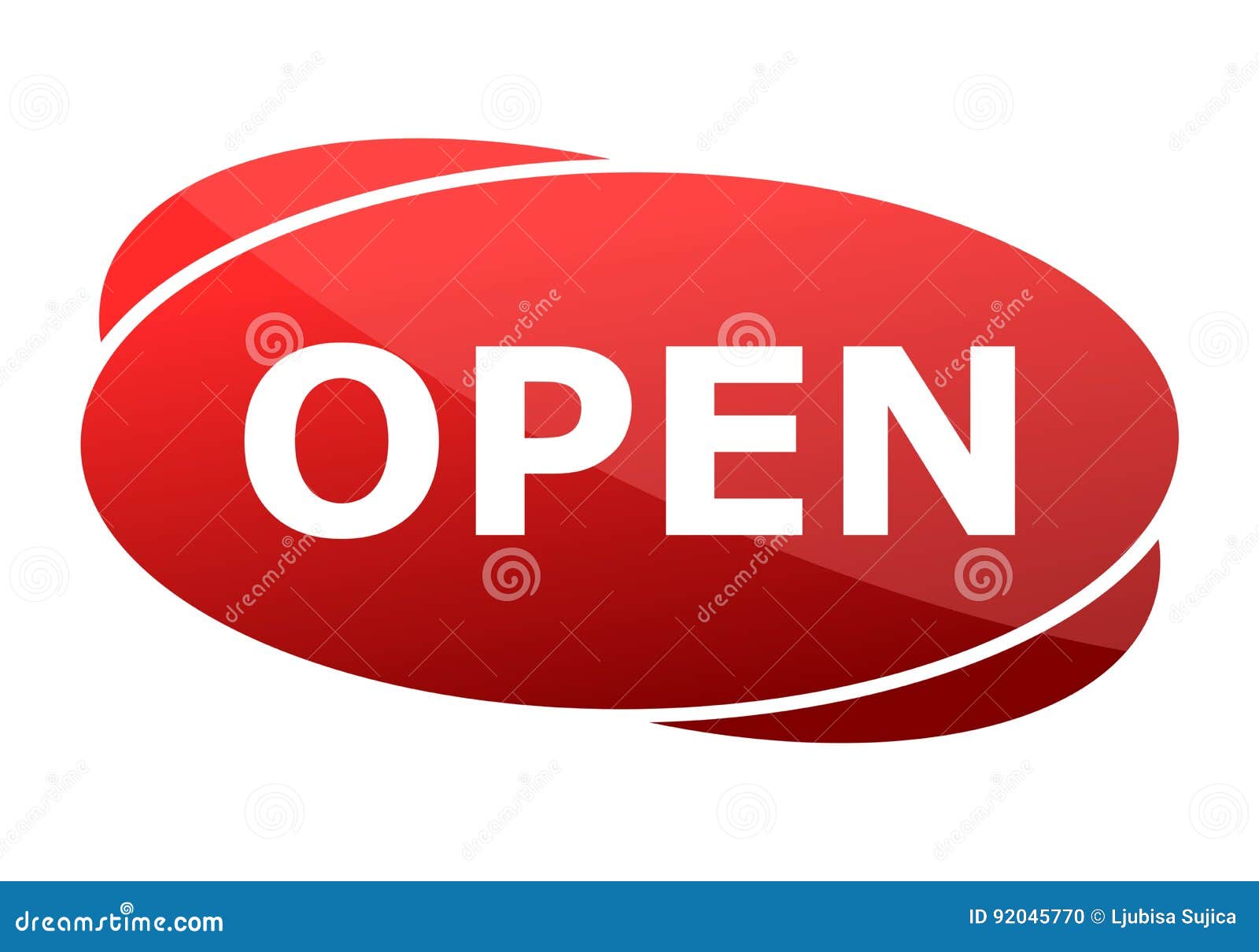 Open Red sign stock vector. Illustration of message, isolated - 92045770