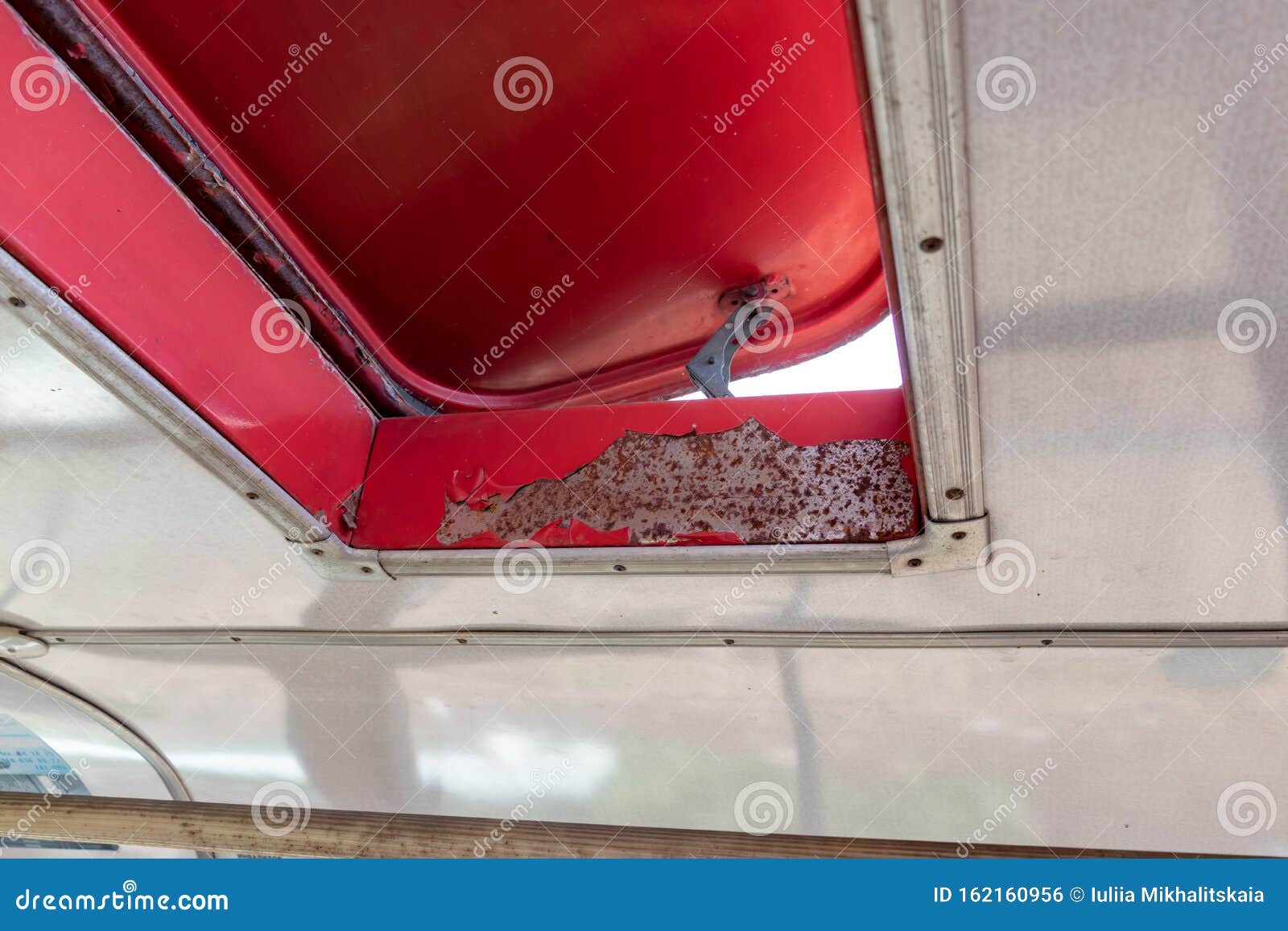 Open Red Sunroof, Hatch of a Passenger Bus Stock Photo - Image of solar ...